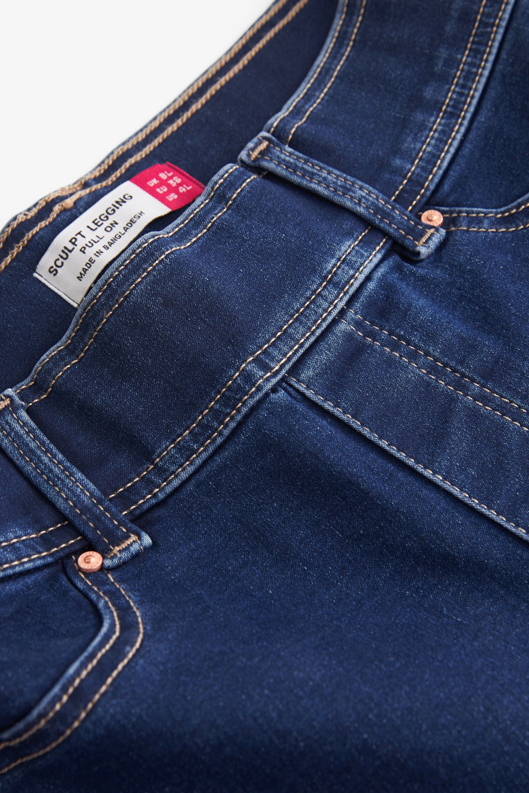 Buy Dark Blue Super Stretch Soft Sculpt Pull-On Denim Leggings from the ...