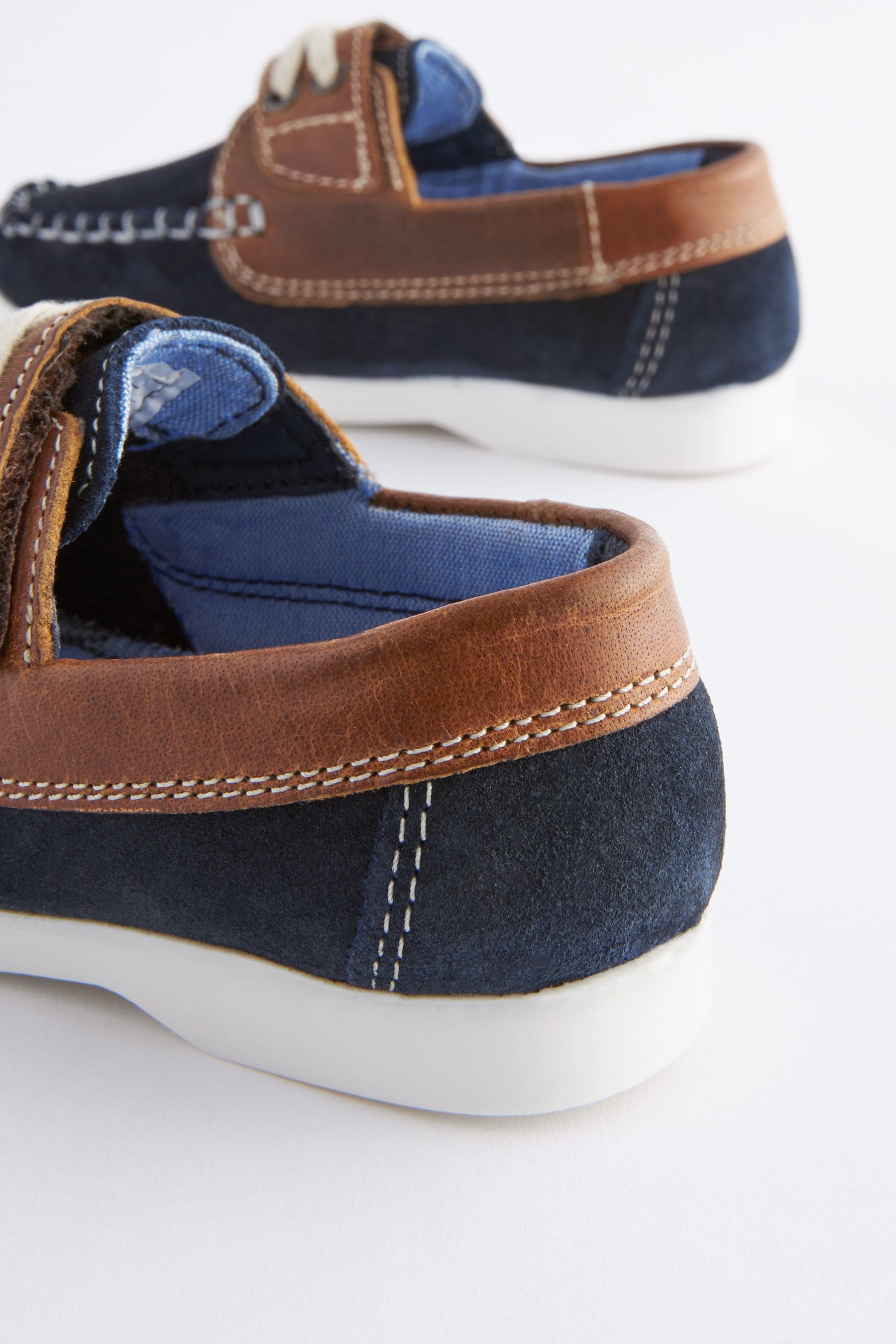 Buy Tan/Navy Leather Boat Shoes from the Next UK online shop