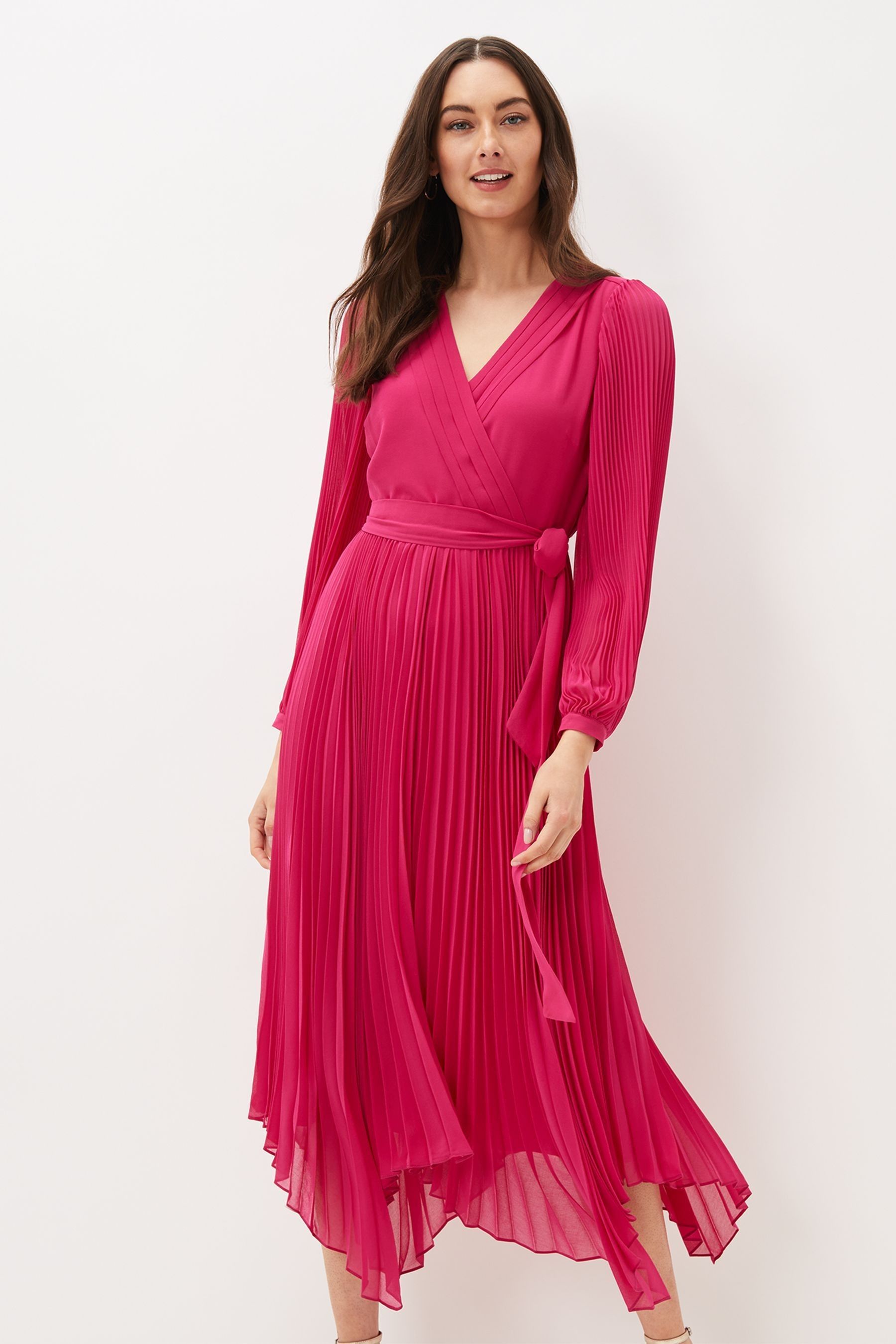 Buy Phase Eight Pink Petra Pleated Wrap Dress from Next Ireland