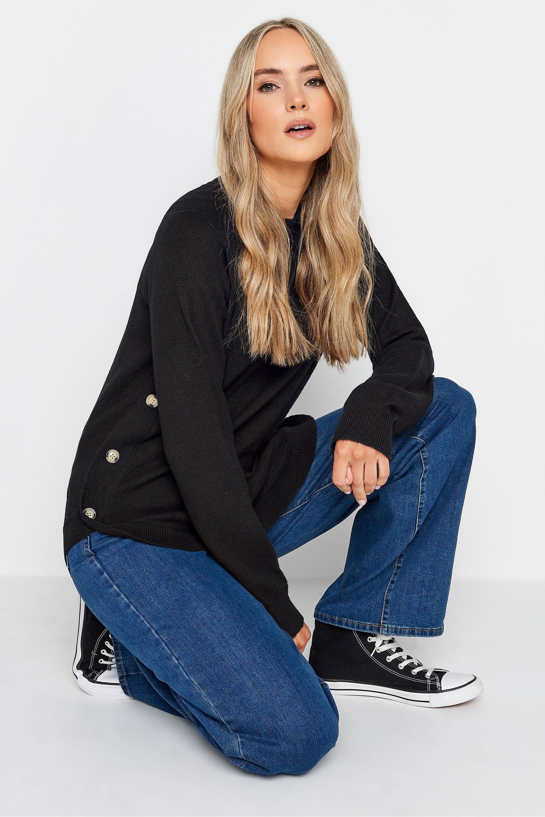 Buy Long Tall Sally Black Button Side Jumper from the Next UK online shop