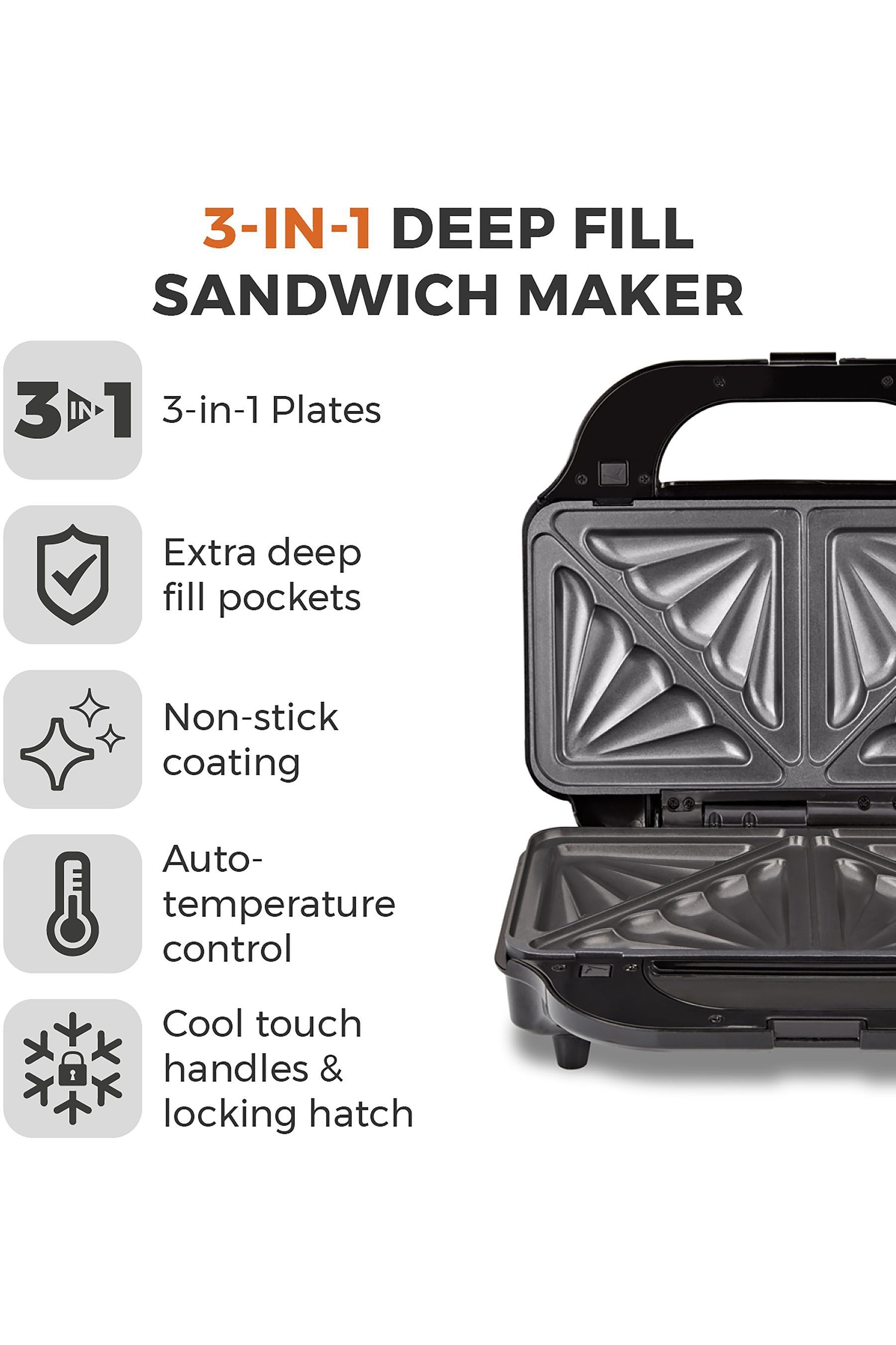 Buy Tower Silver 3-in-1 Deep Fill Sandwich Maker from the Next UK ...