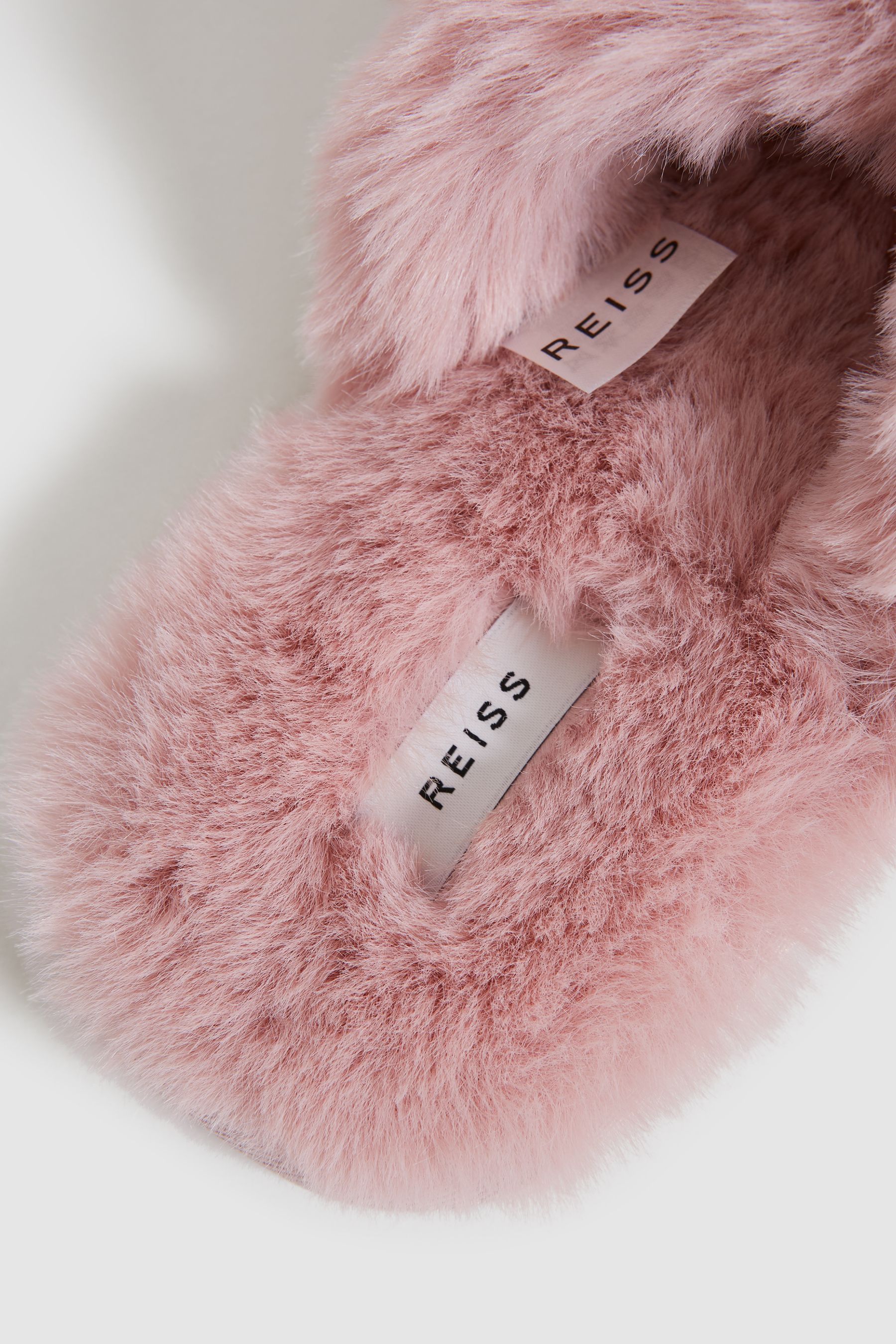 Buy Reiss Blush Aspen Faux Fur Cross Over Slippers from the Next UK ...