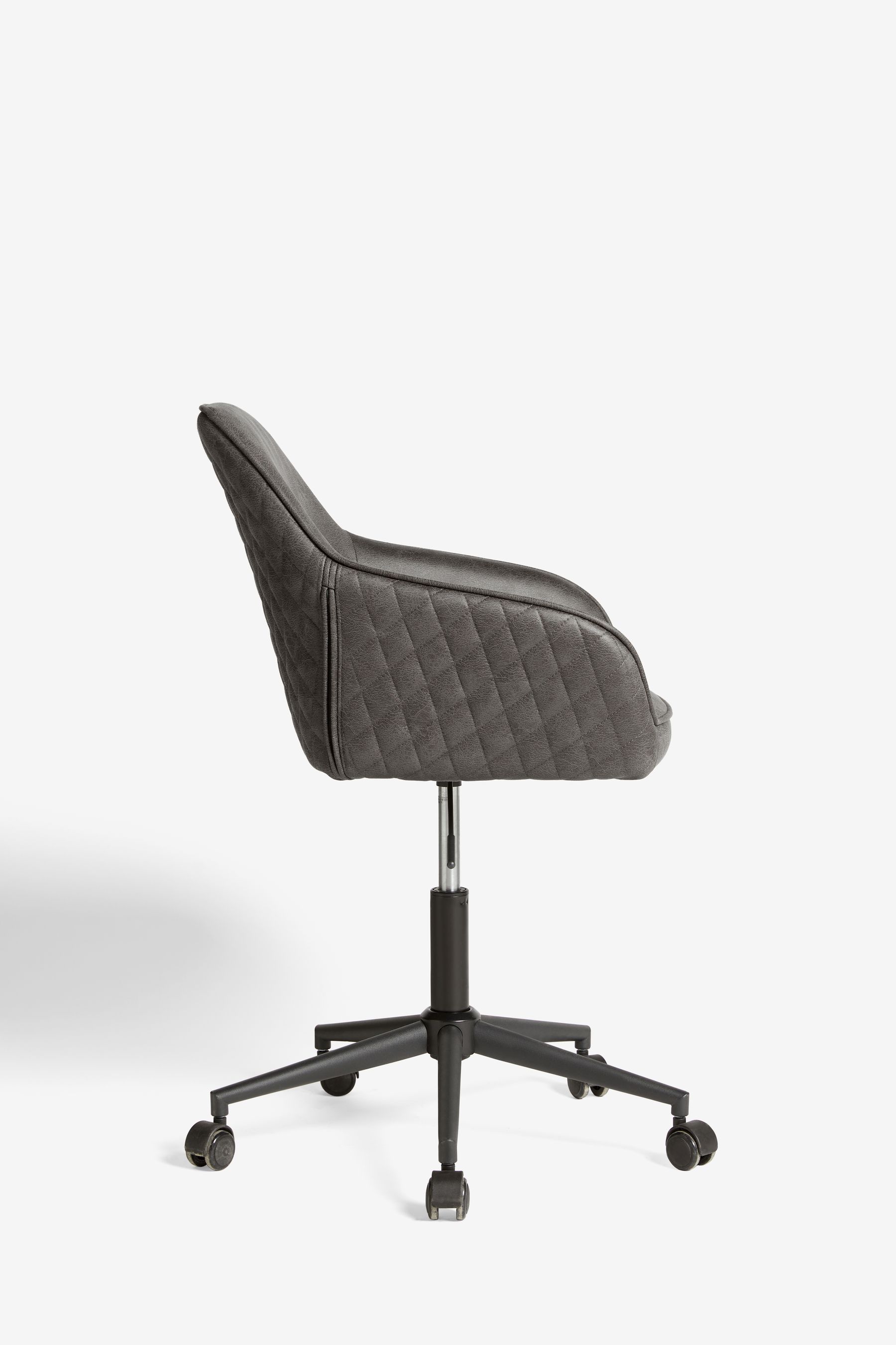 Buy Monza Faux Leather Dark Grey Hamilton Black Leg Office Chair from ...