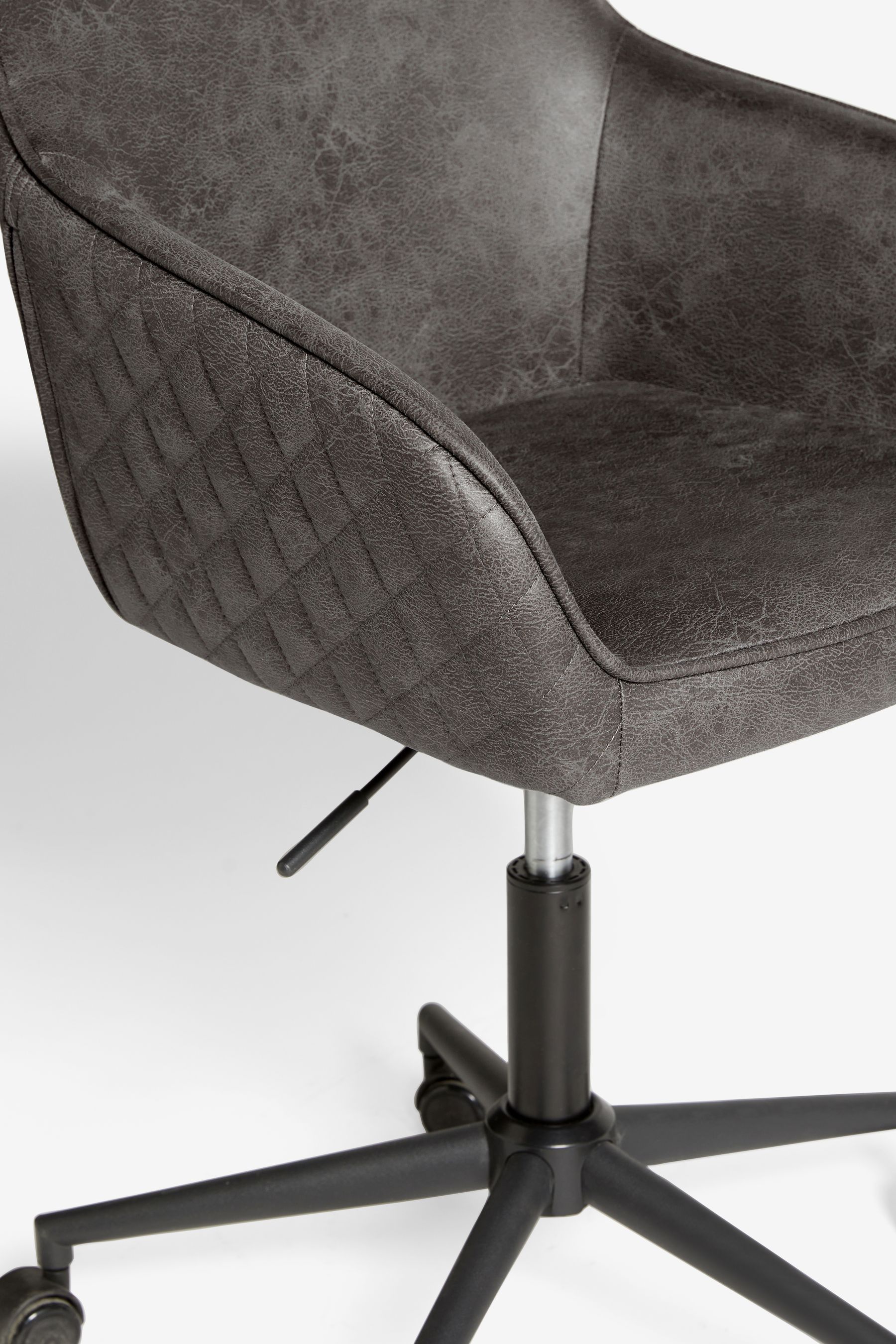 Buy Monza Faux Leather Dark Grey Hamilton Black Leg Office Chair from ...