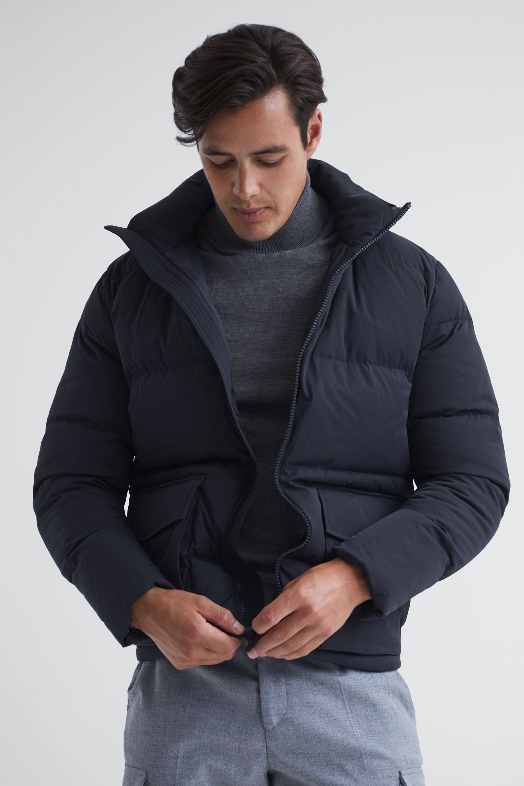 Buy Reiss Navy Ryder Short Puffer Jacket from the Next UK online shop