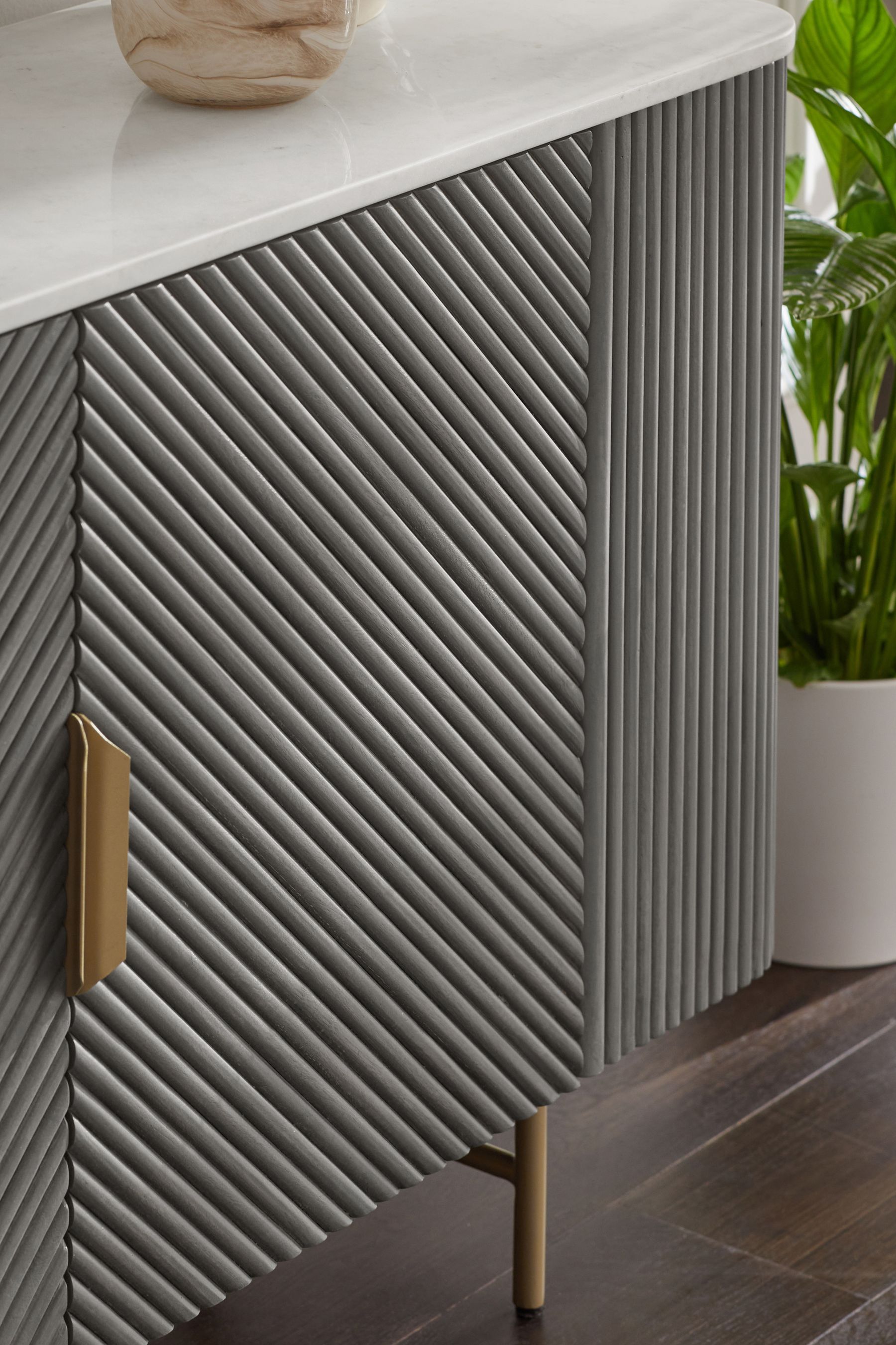 Buy Dark Grey Valencia Marble Mango Wood Large Sideboard from the Next ...