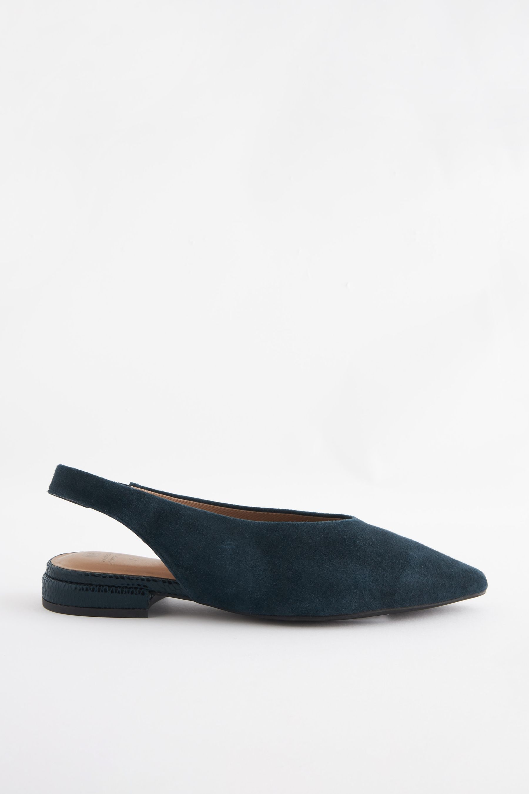Buy Navy Blue Forever Comfort® Leather Flat Slingbacks from the Next UK ...