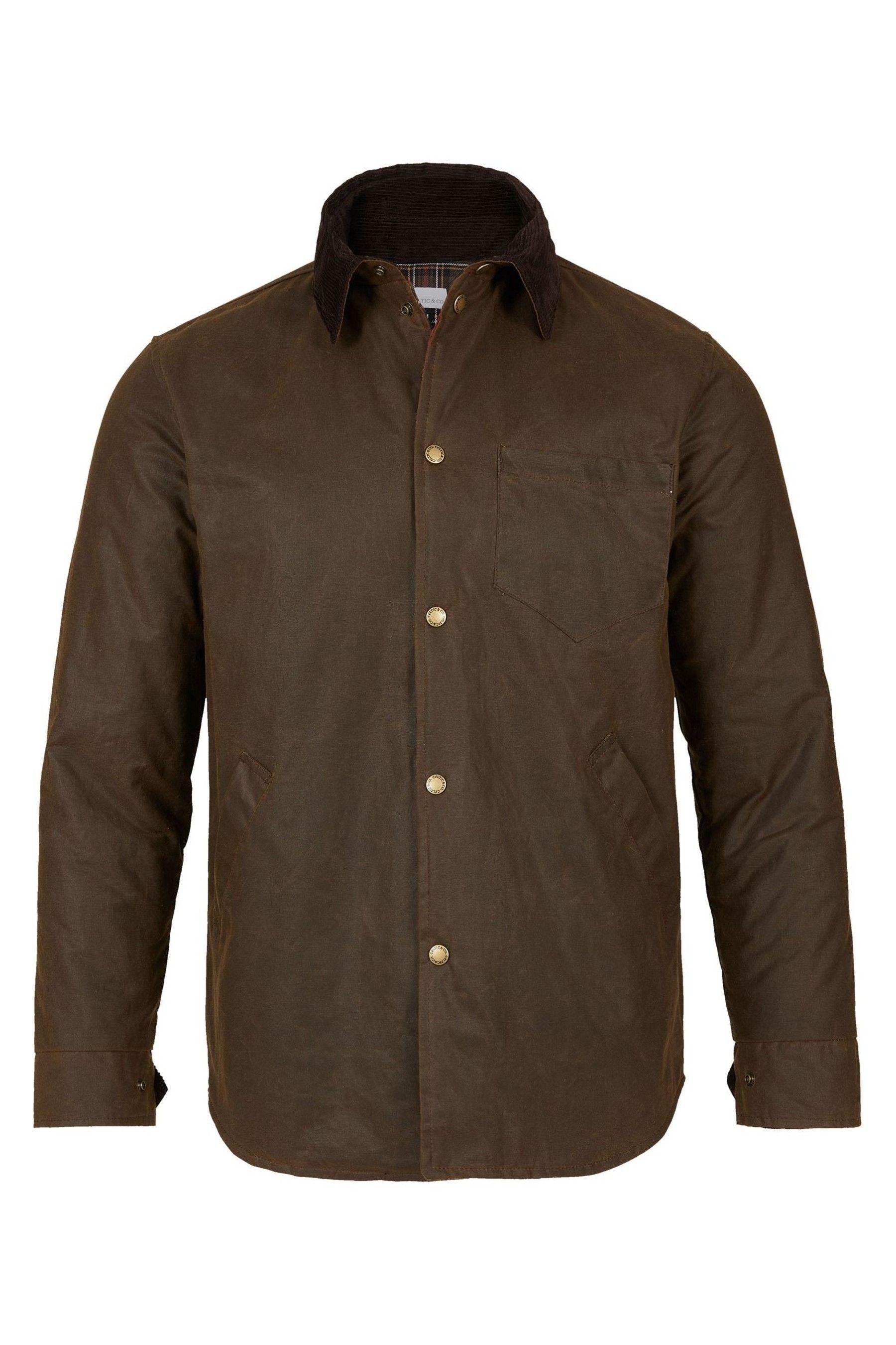 Buy Celtic & Co. Mens Waxed Brown Cotton Overshirt from the Next UK ...