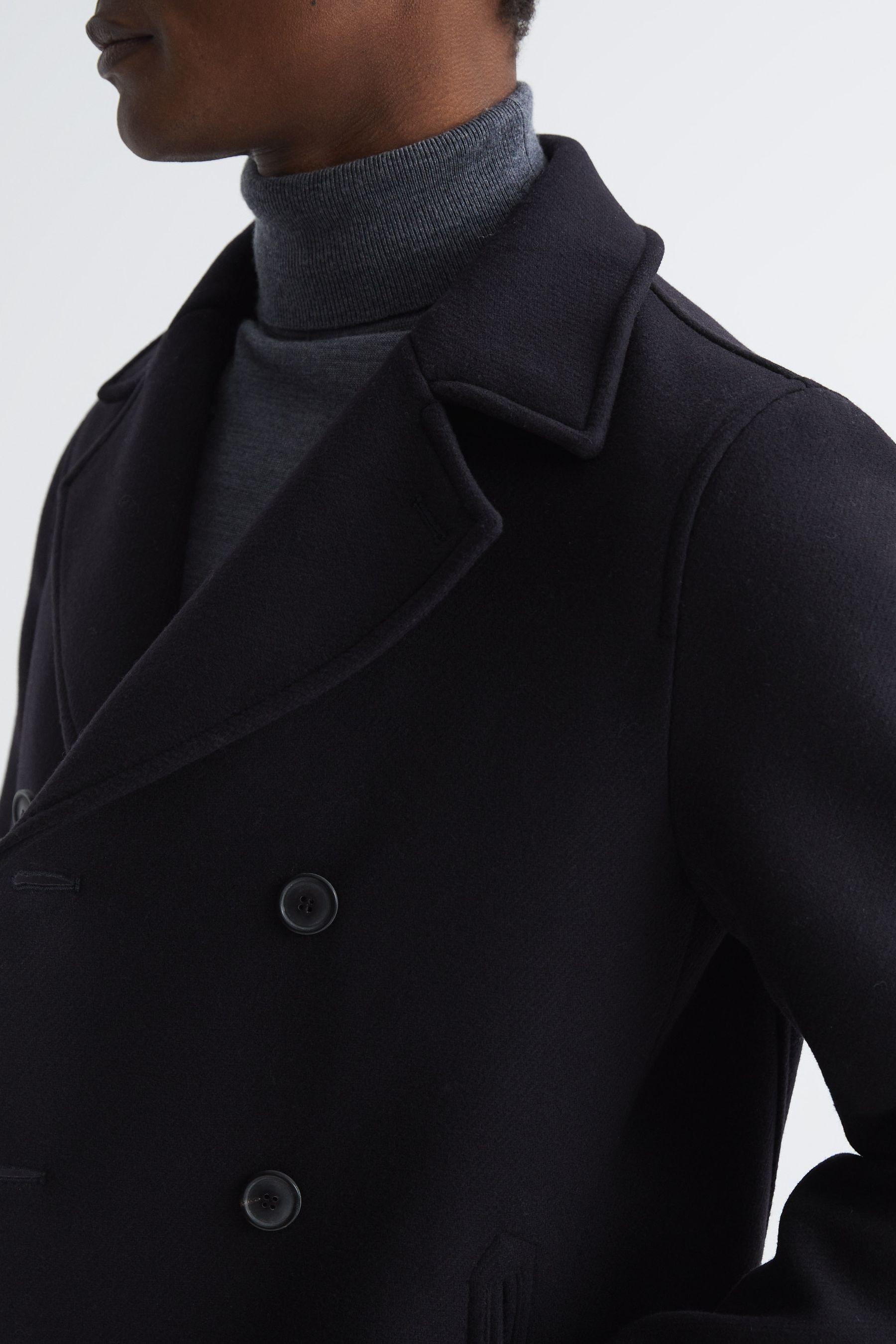 Buy Reiss Wind Shearling Mid Length Pea Coat from the Next UK online shop