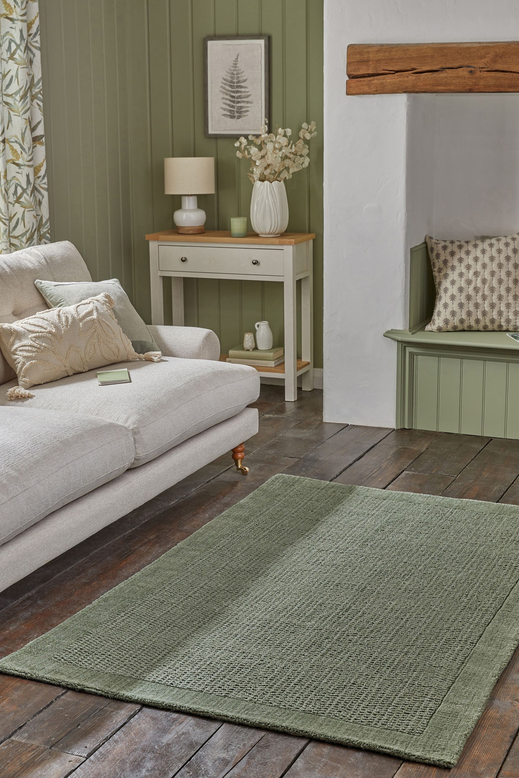 Buy Green Florence Border Rug from the Next UK online shop