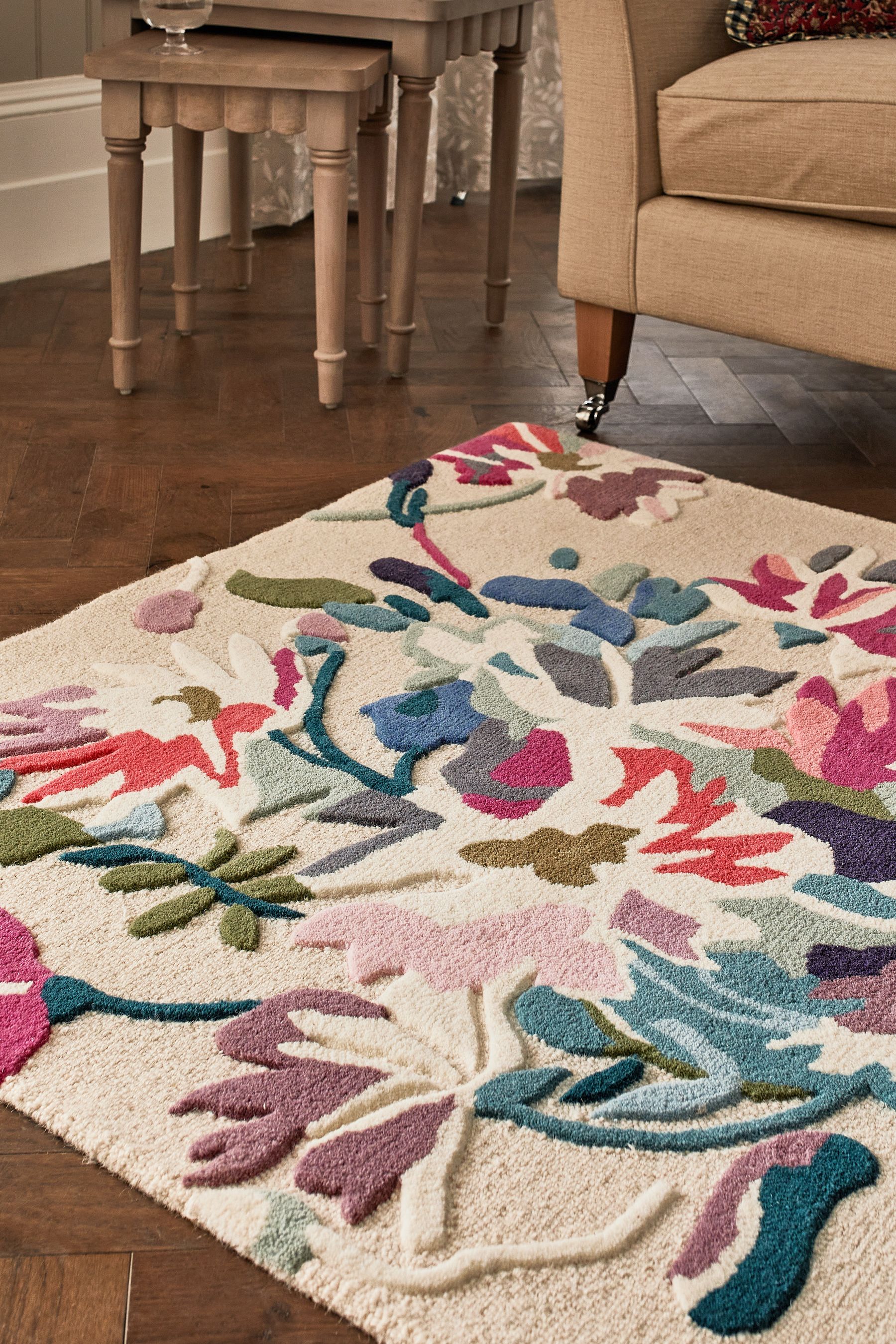 Buy Pink Bright Peggi Floral Rug from Next Ireland