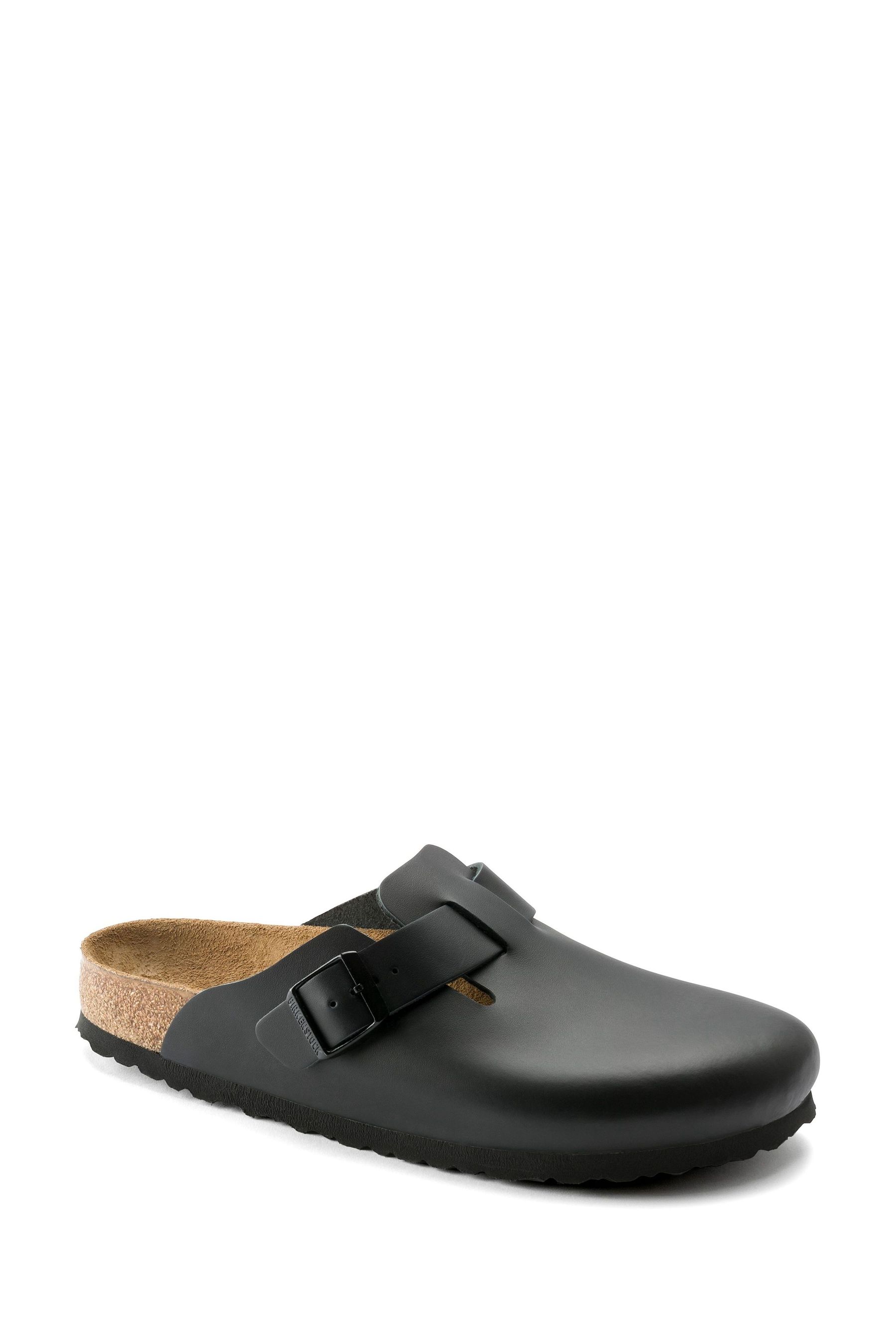 Buy Birkenstock Smooth Leather Boston Black Clogs from the Next UK ...