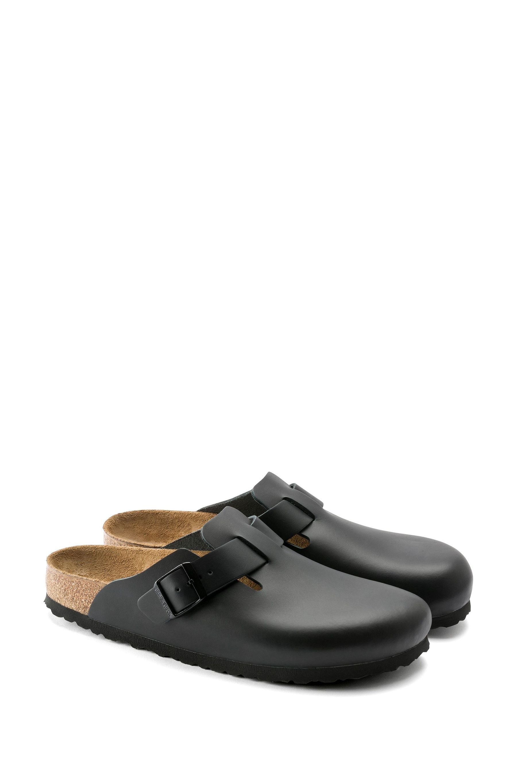 Buy Birkenstock Smooth Leather Boston Black Clogs from the Next UK ...