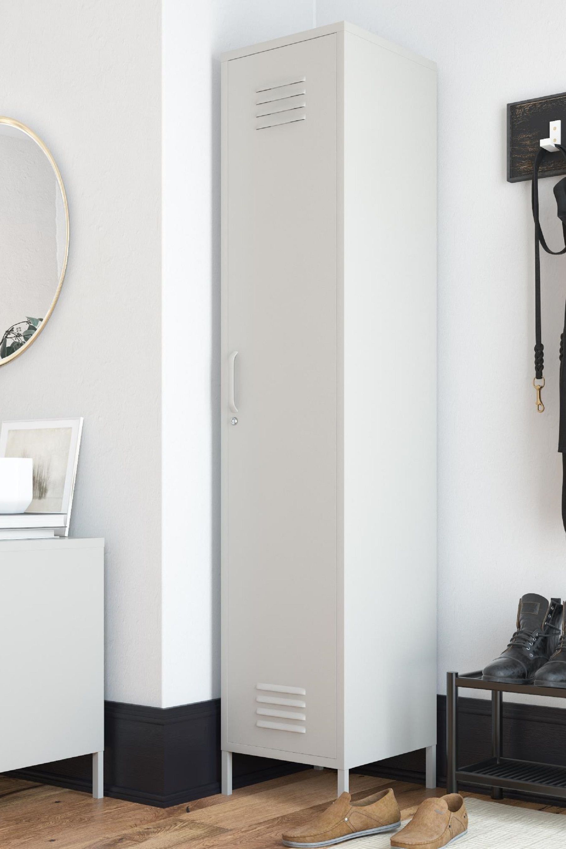 Buy Dorel Home Taupe Europe Bradford Single Metal Storage Cabinet from ...