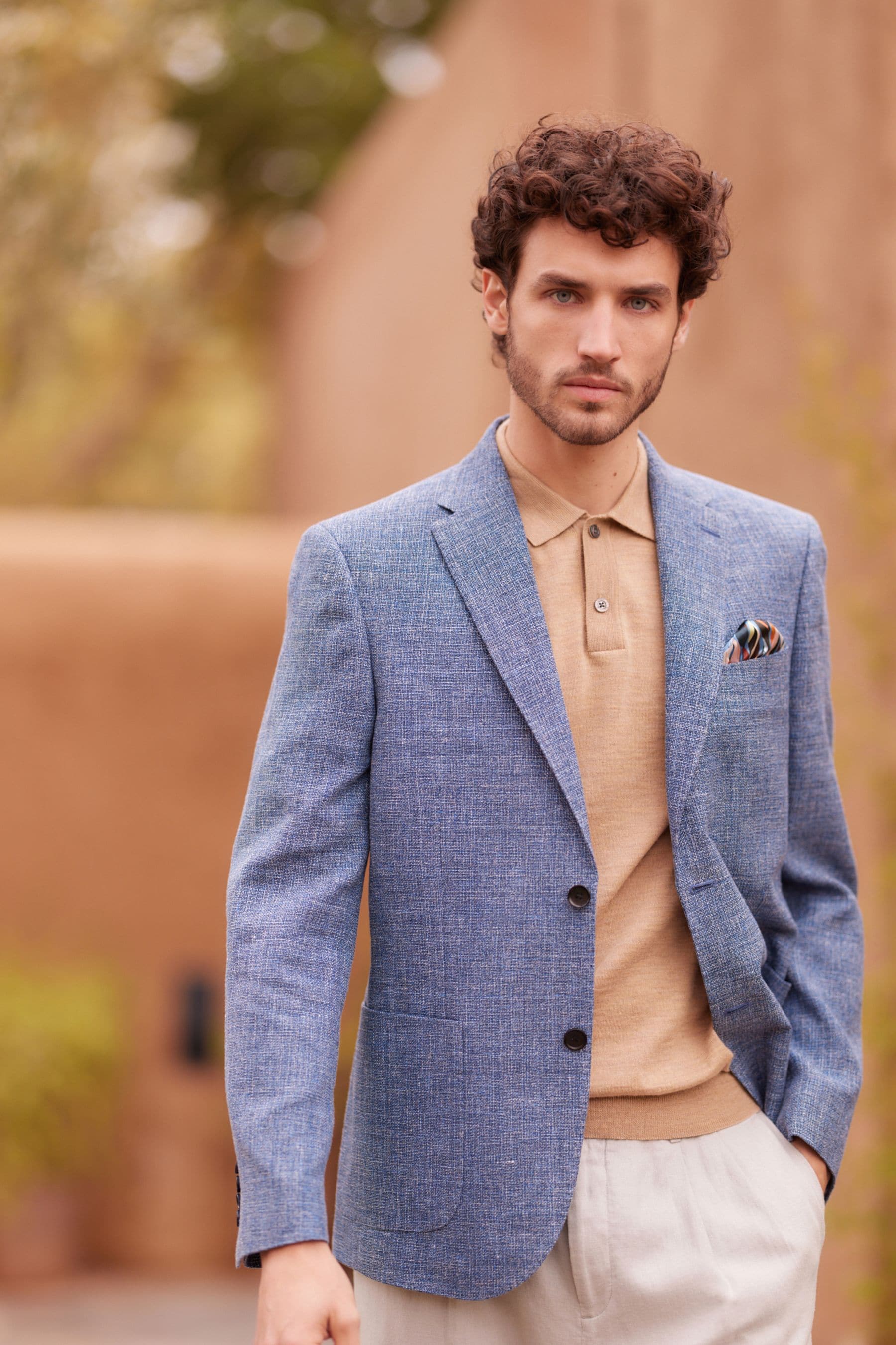 Buy Blue Slim Signature Angelico Linen Blend Blazer from Next Ireland