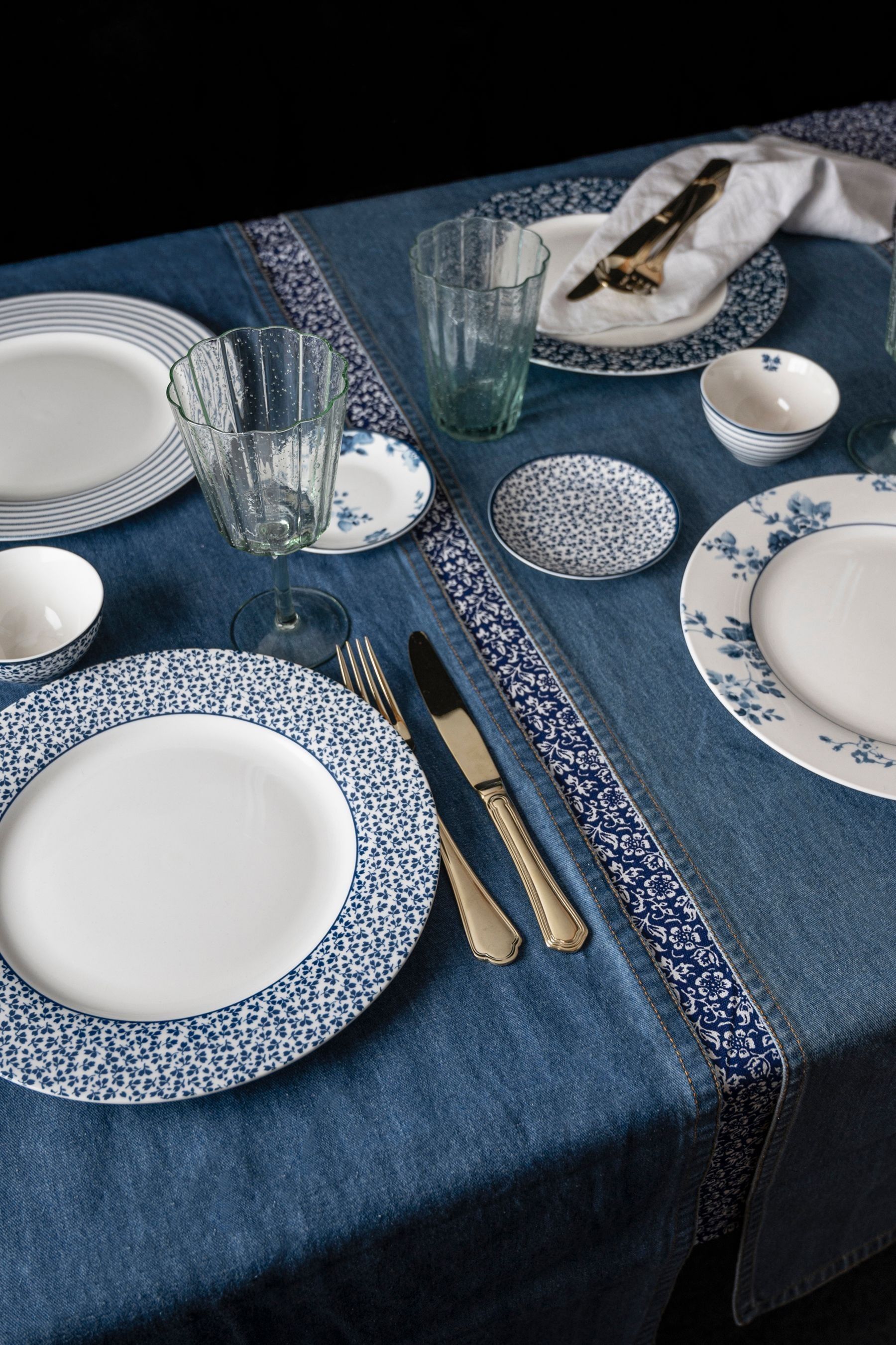 Buy Laura Ashley Set of 4 Blue Blueprint Collectables 26cm Plates from ...
