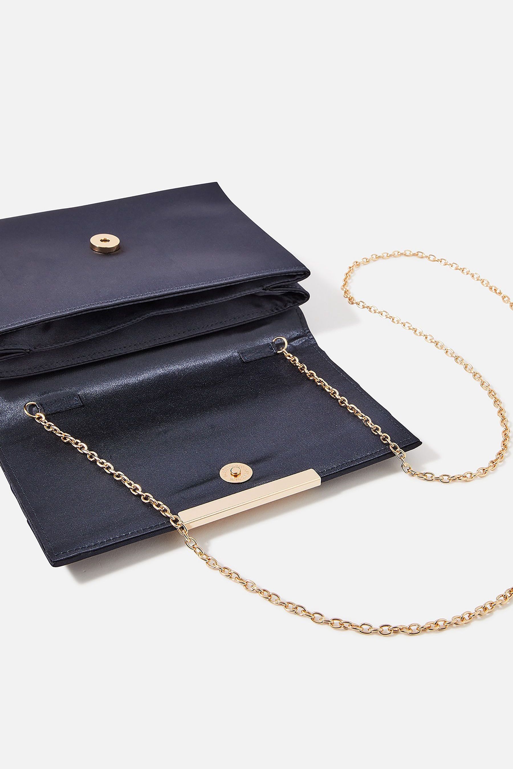 Buy Accessorize Blue Satin Fold Over Clutch Bag from the Next UK online ...