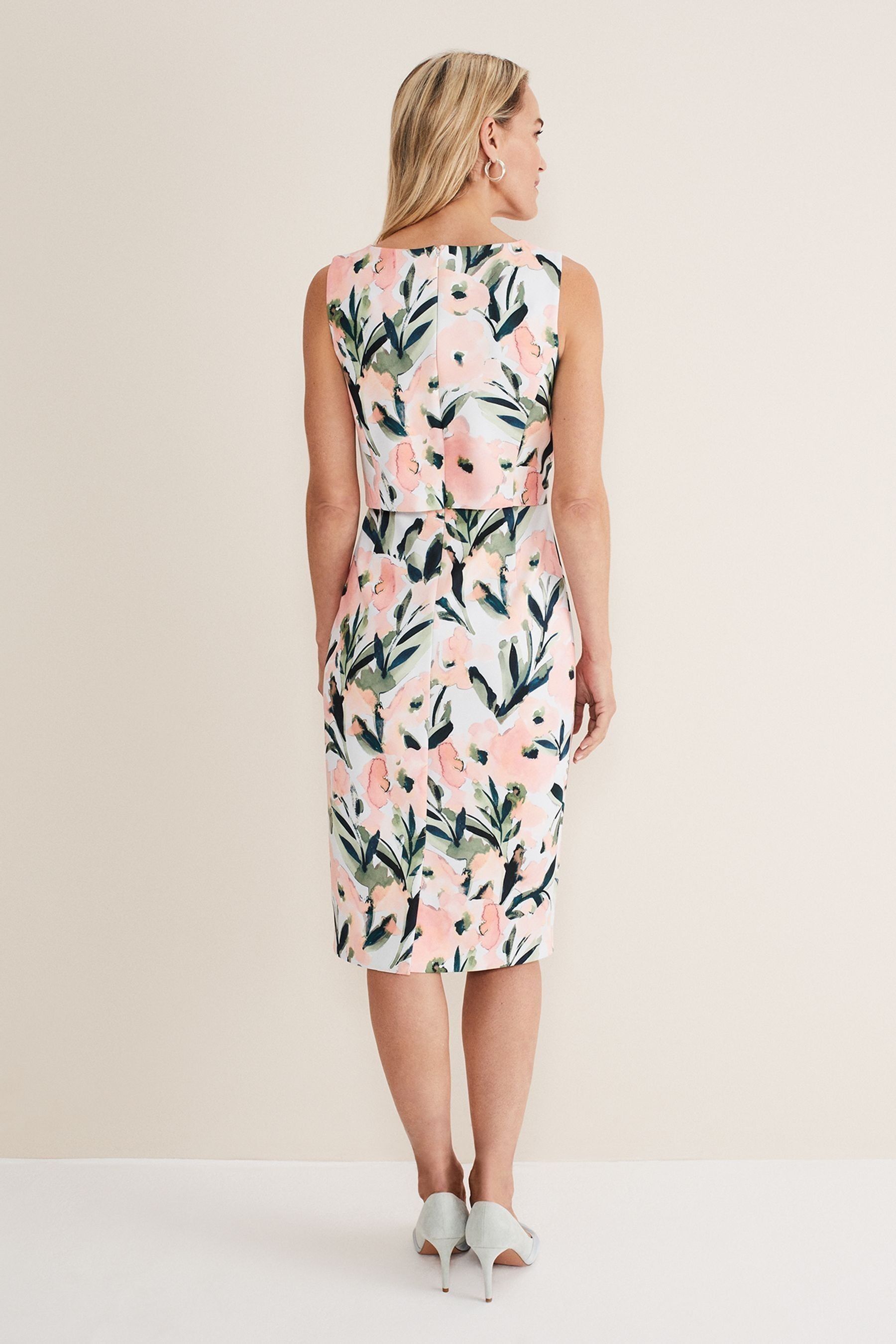 Buy Phase Eight Natural Braelyn Double Layer Scuba Dress from Next Ireland