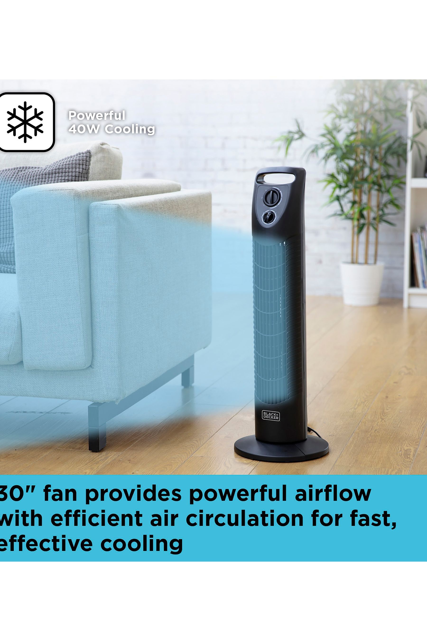 Buy Black & Decker Black Tower Fan from the Next UK online shop