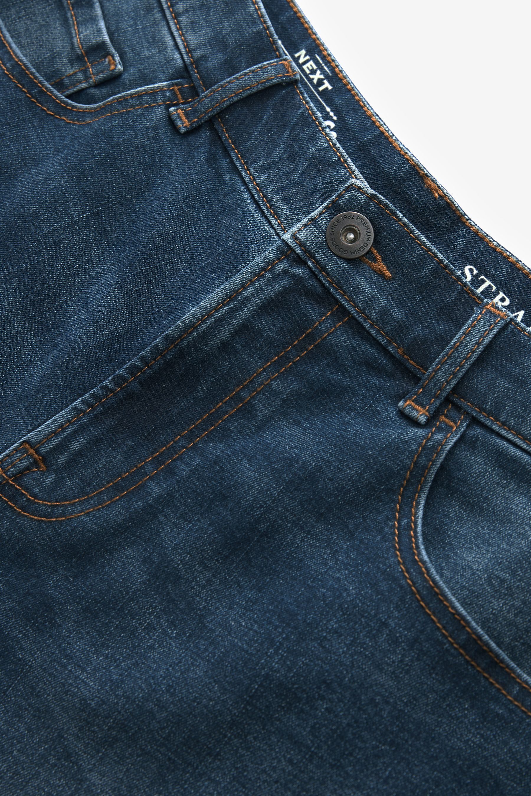 Buy Mid Blue Straight Fit Stretch Denim Shorts from the Next UK online shop