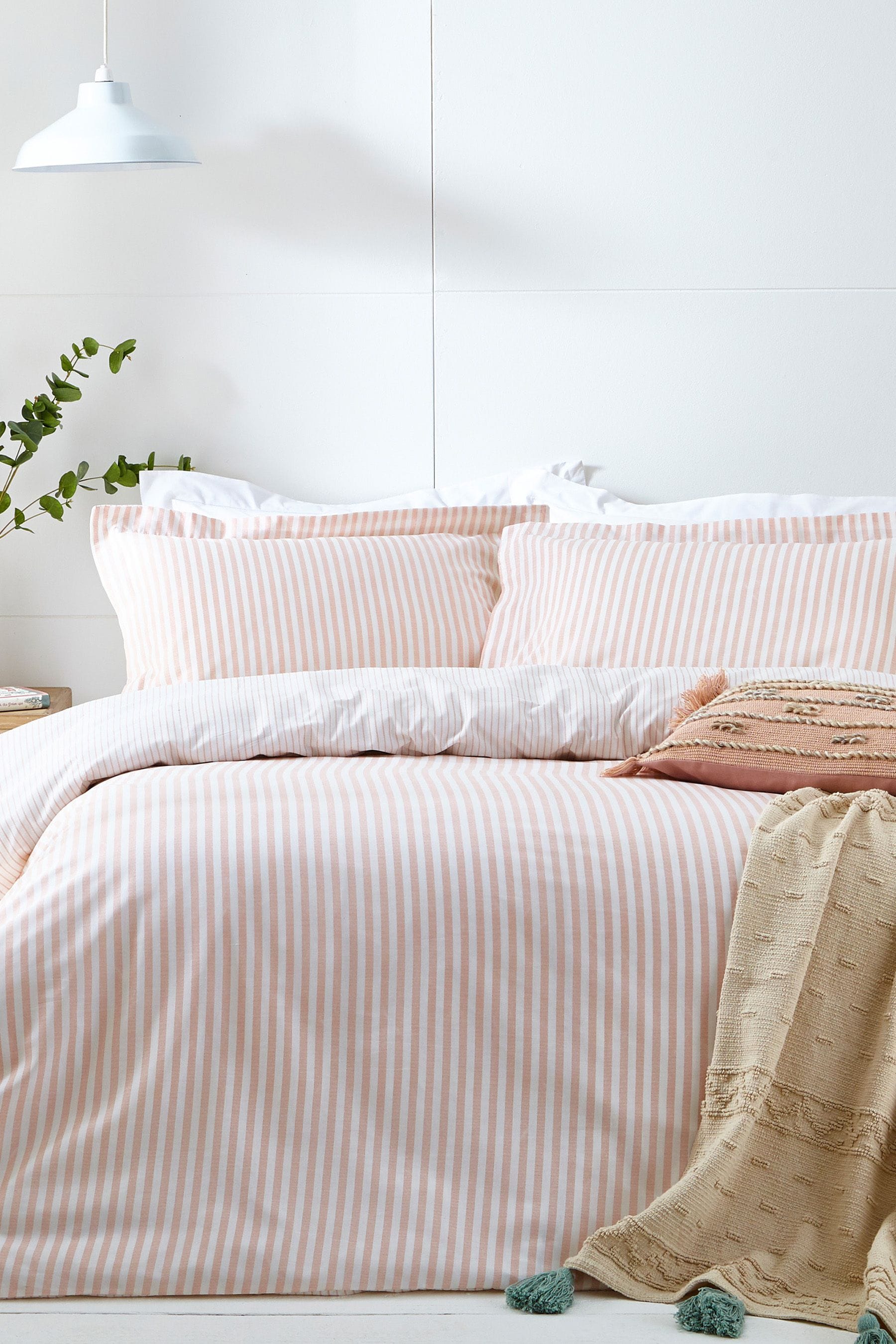 Buy Yard Blush Hebden Striped 100% Cotton Duvet Cover and Pillowcase ...