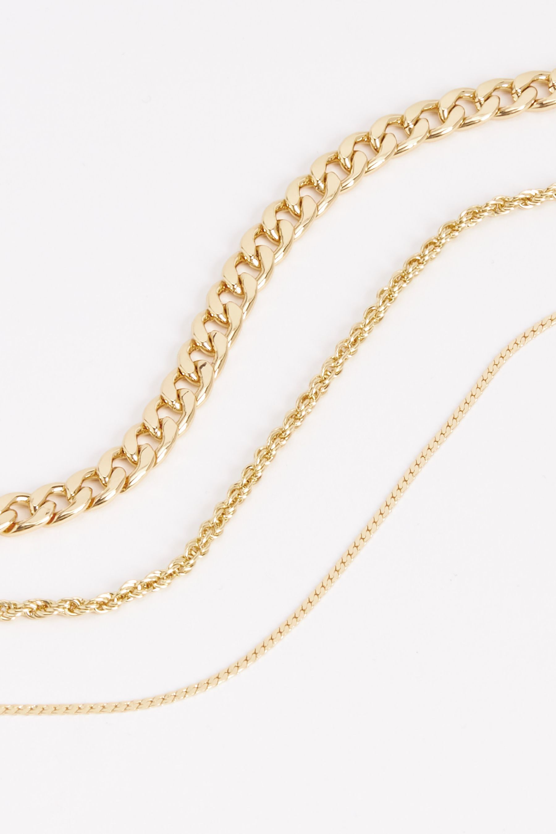 Buy Gold Tone Three Layer Chain Necklace from the Next UK online shop