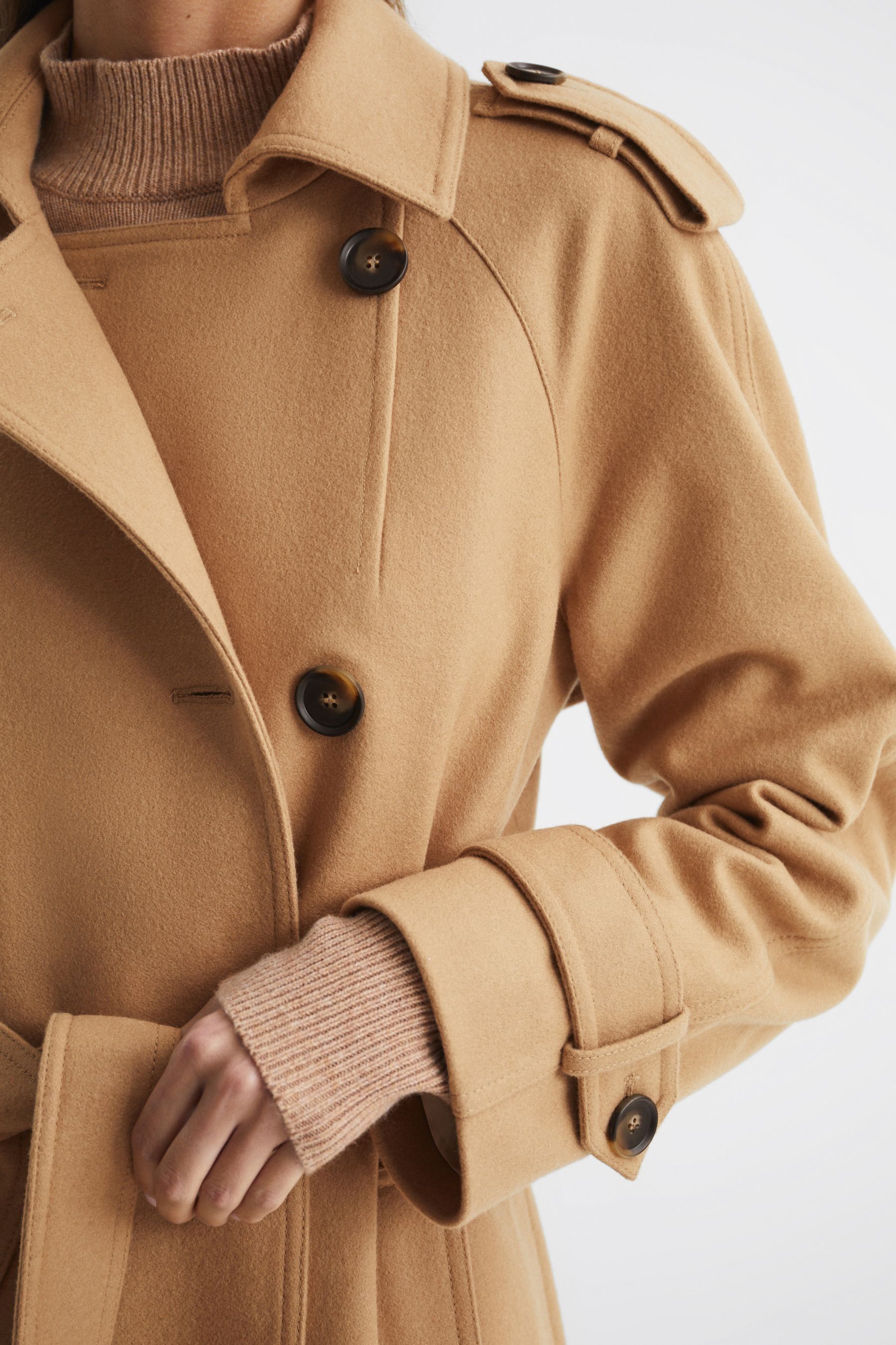 Buy Reiss Camel Kaiya Wool Trench Coat from the Next UK online shop
