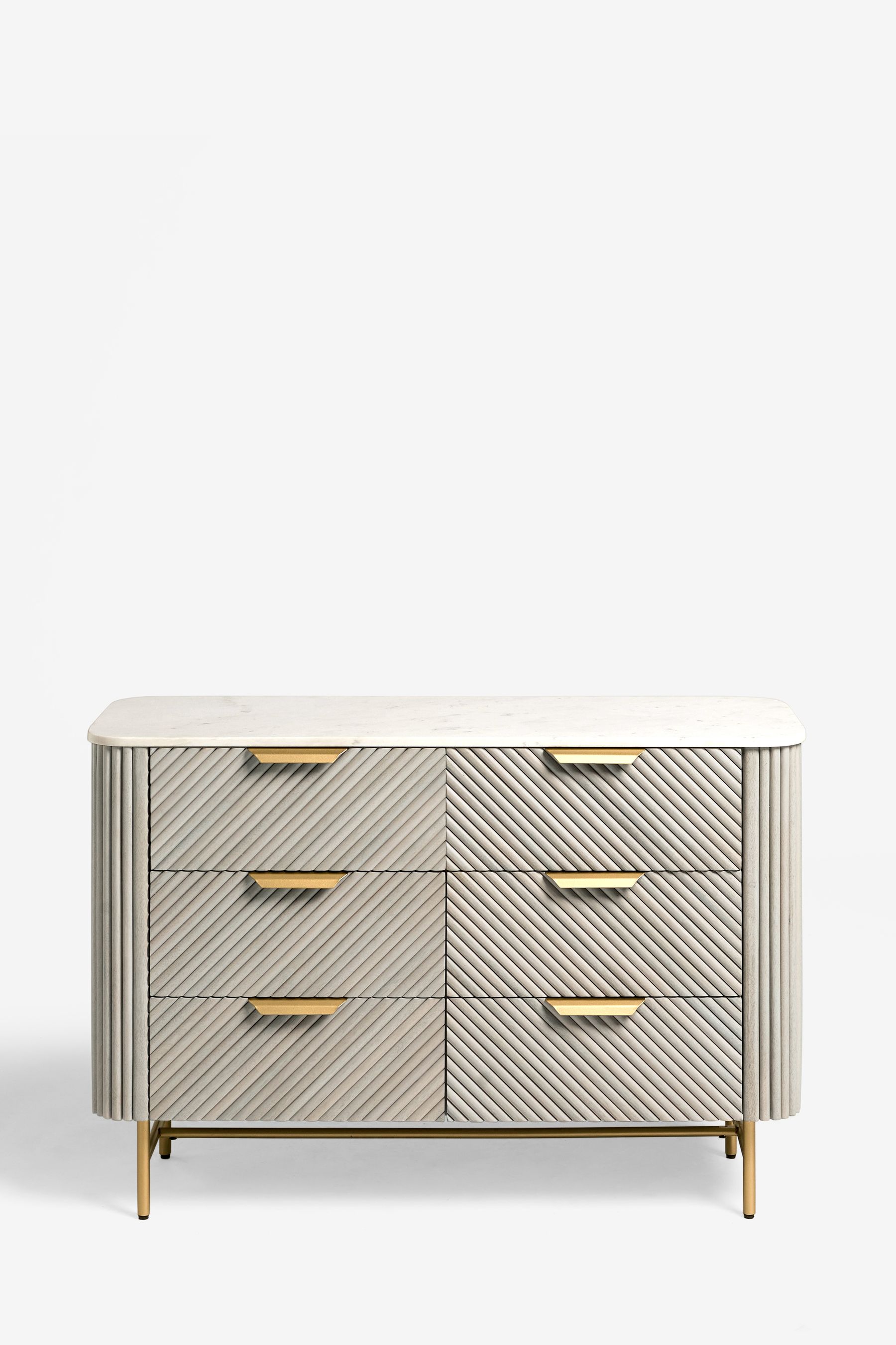 Buy Light Grey Valencia Mango 6 Drawer Chest of Drawers from the Next ...