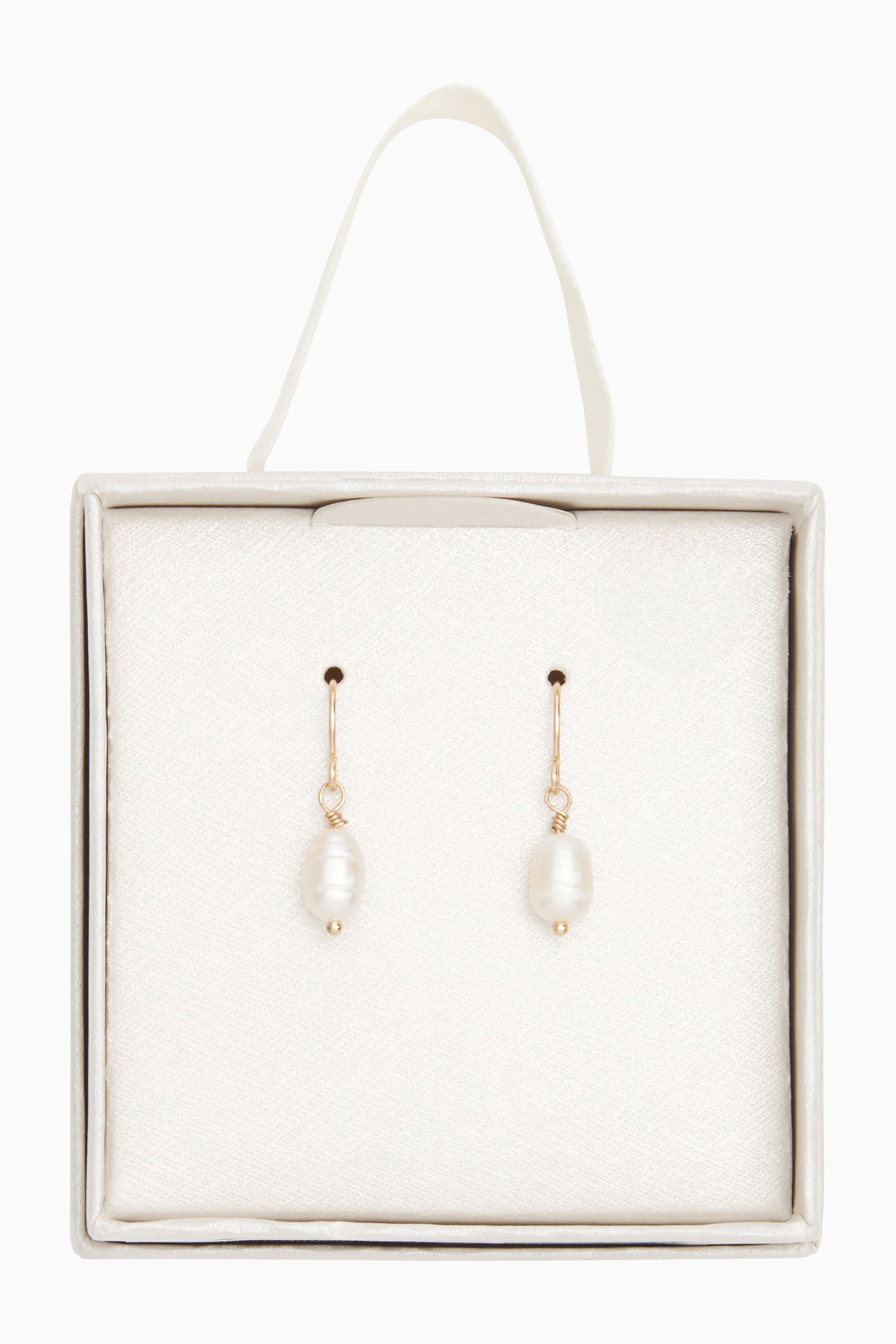 Buy Gold Tone Freshwater Pearl Delicate Earrings from the Next UK ...