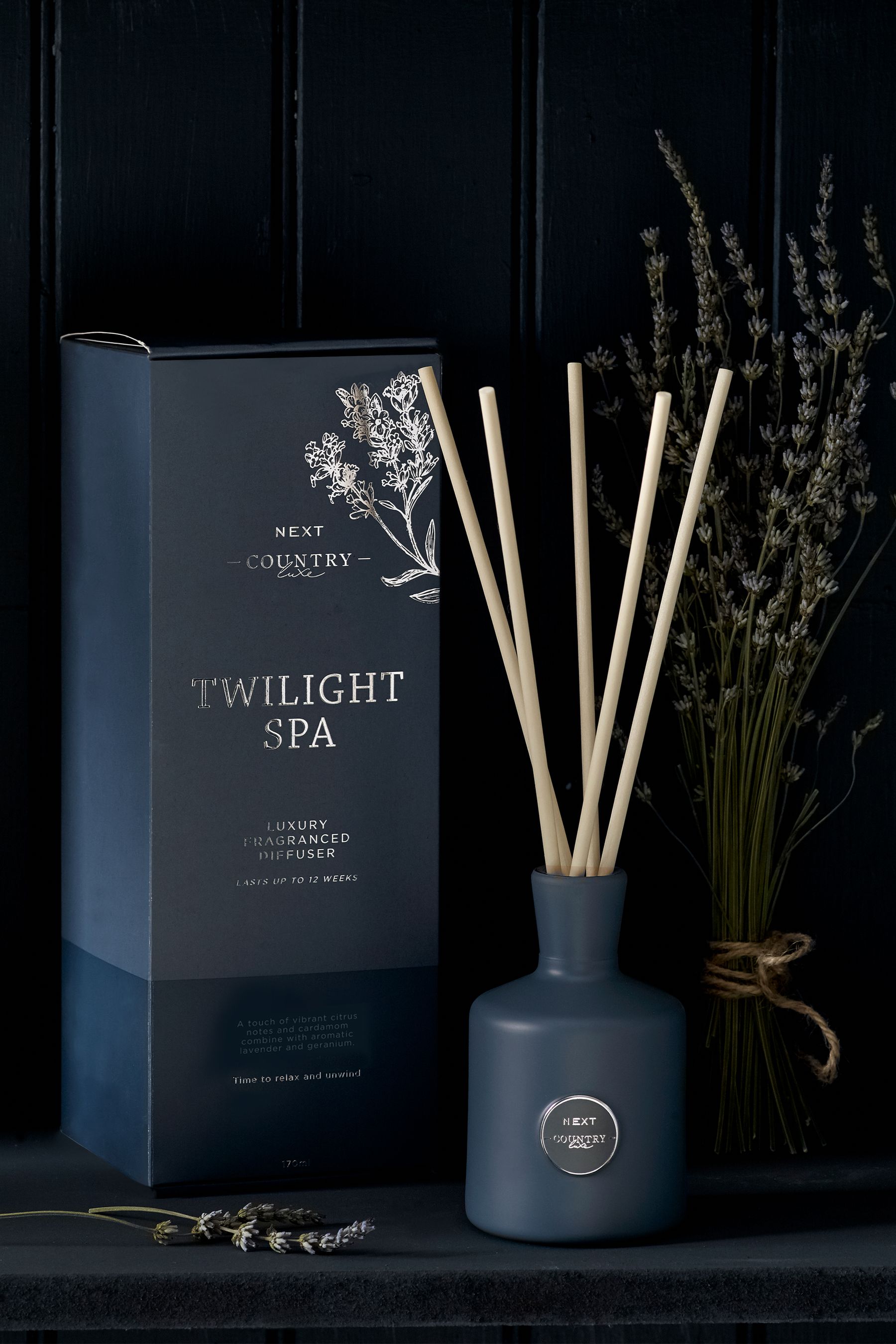 Buy Country Luxe Twilight Spa Lavender and Cardamom 170ml Fragranced Reed Diffuser from the Next ...