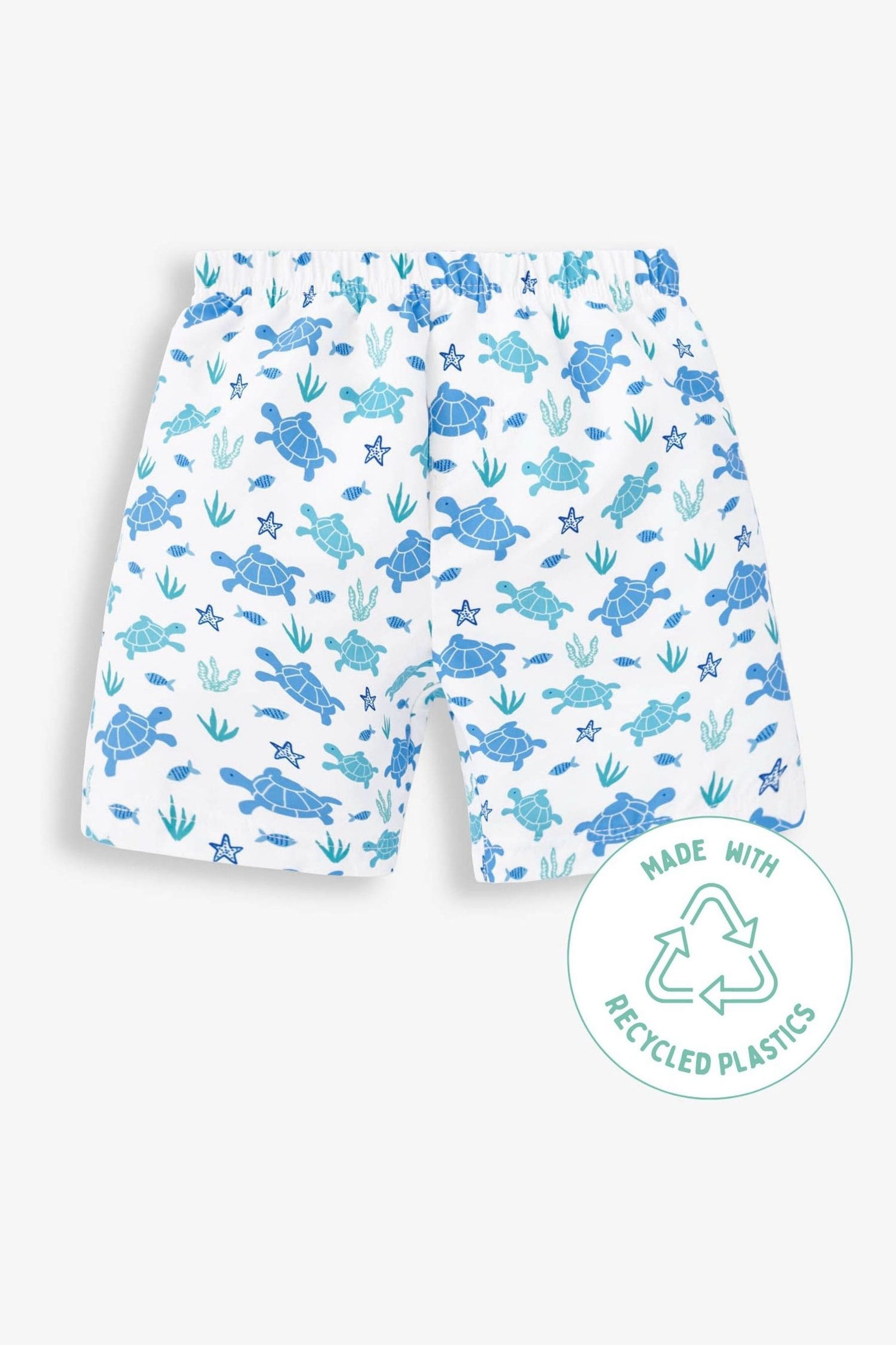 Buy JoJo Maman Bébé Blue Turtle Swim Shorts with Integral Nappy from ...