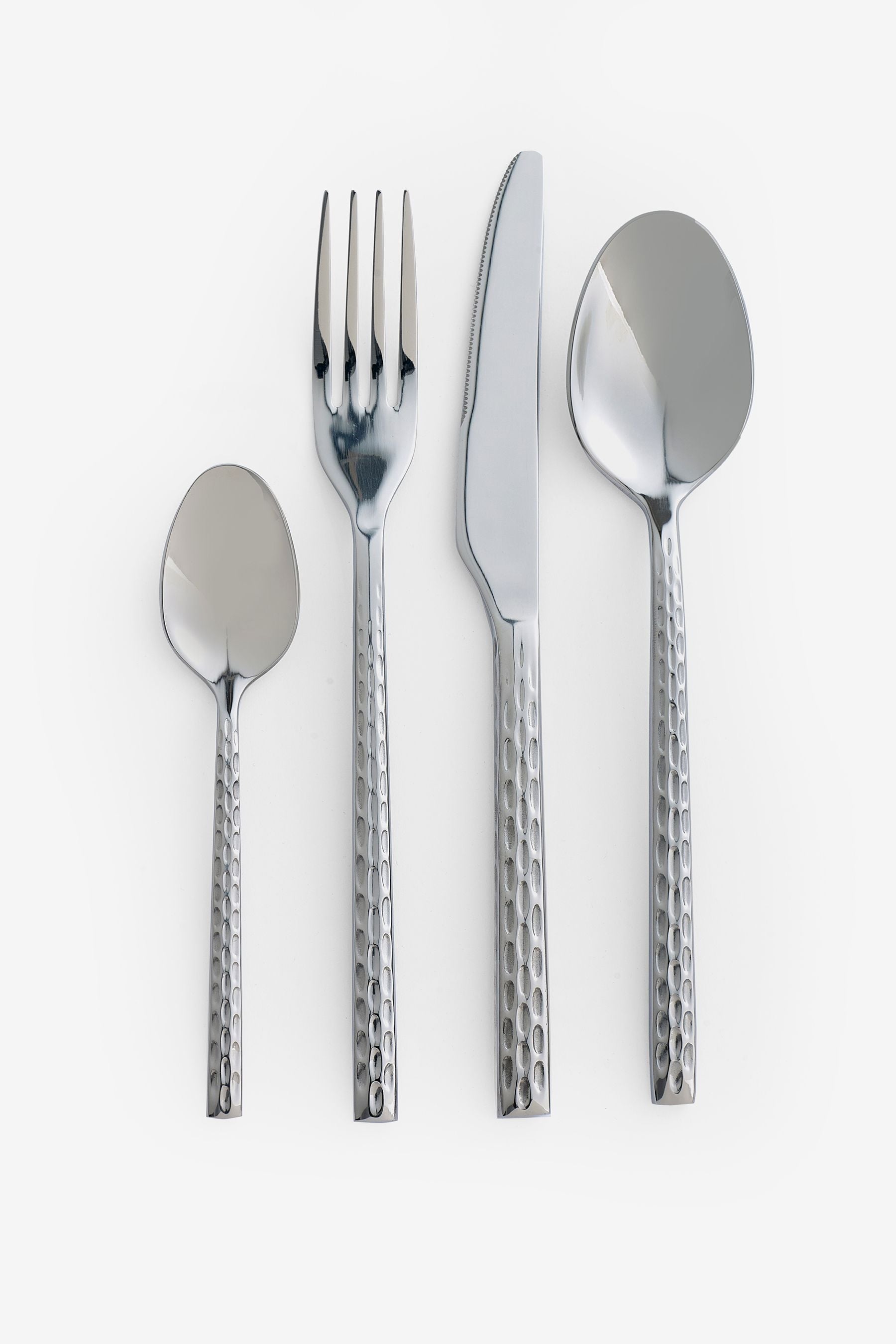 Buy 16 Piece Silver Hammered Cutlery Set from the Next UK online shop
