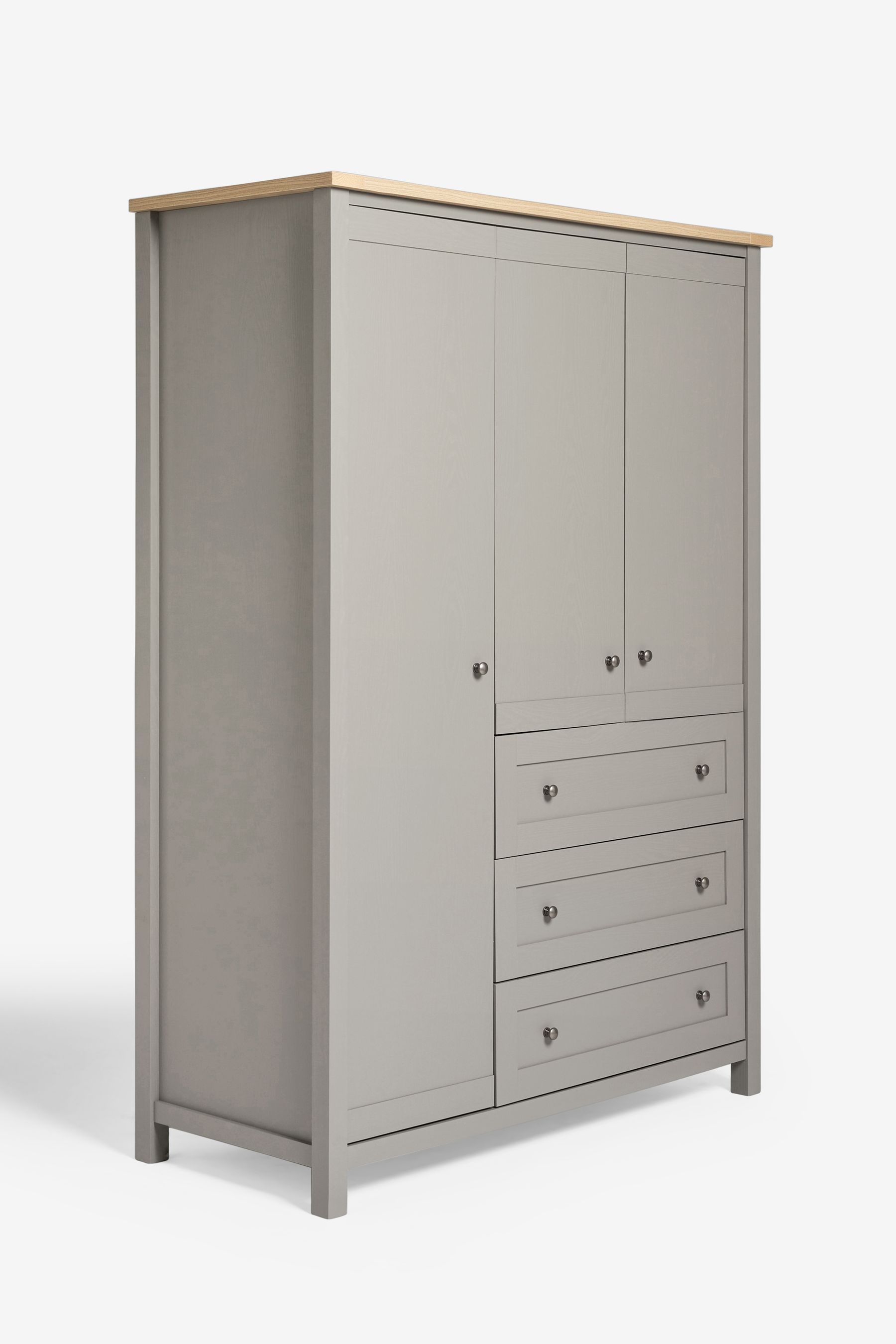 Buy Dove Grey Malvern Paint Effect Triple, 3 drawers Wardrobe from the ...