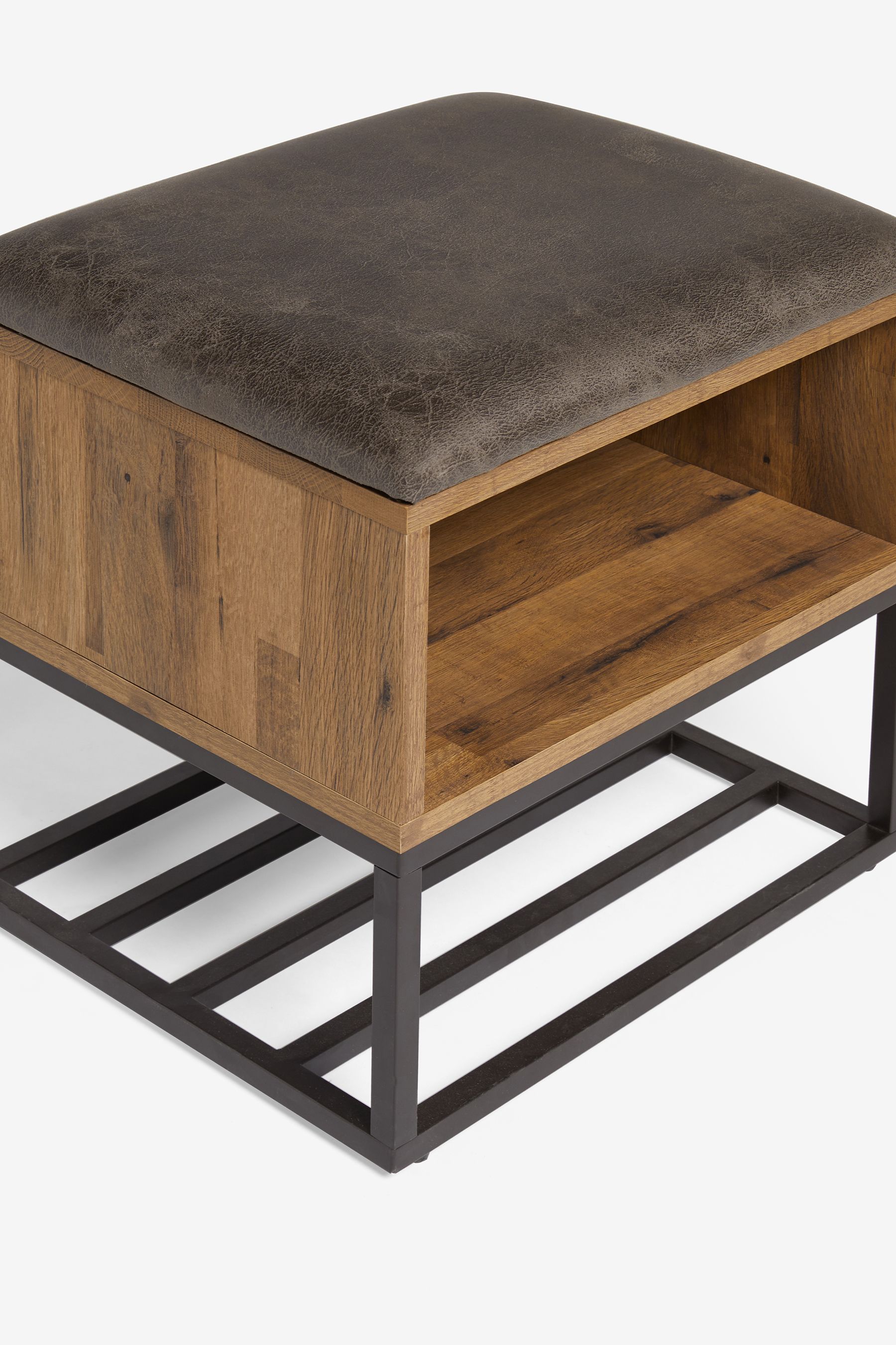 Buy Dark Natural Bronx Oak Effect Hall Storage Stool from the Next UK ...