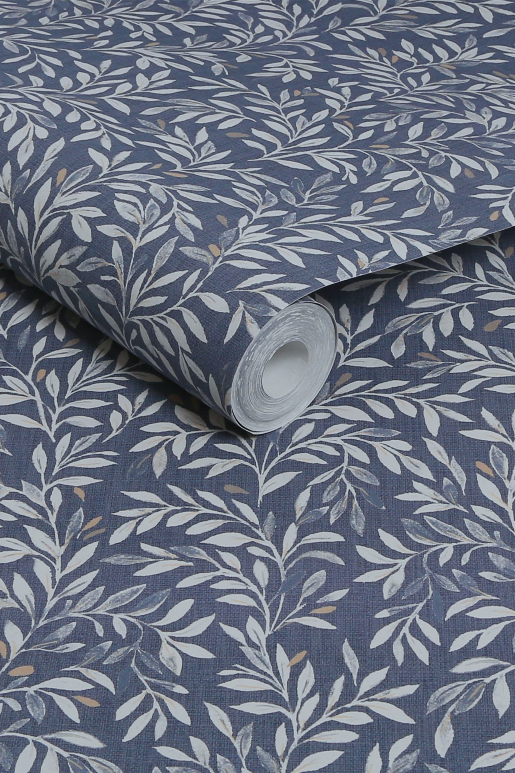Buy Navy Blue Ditsy Leaf Wallpaper from the Next UK online shop