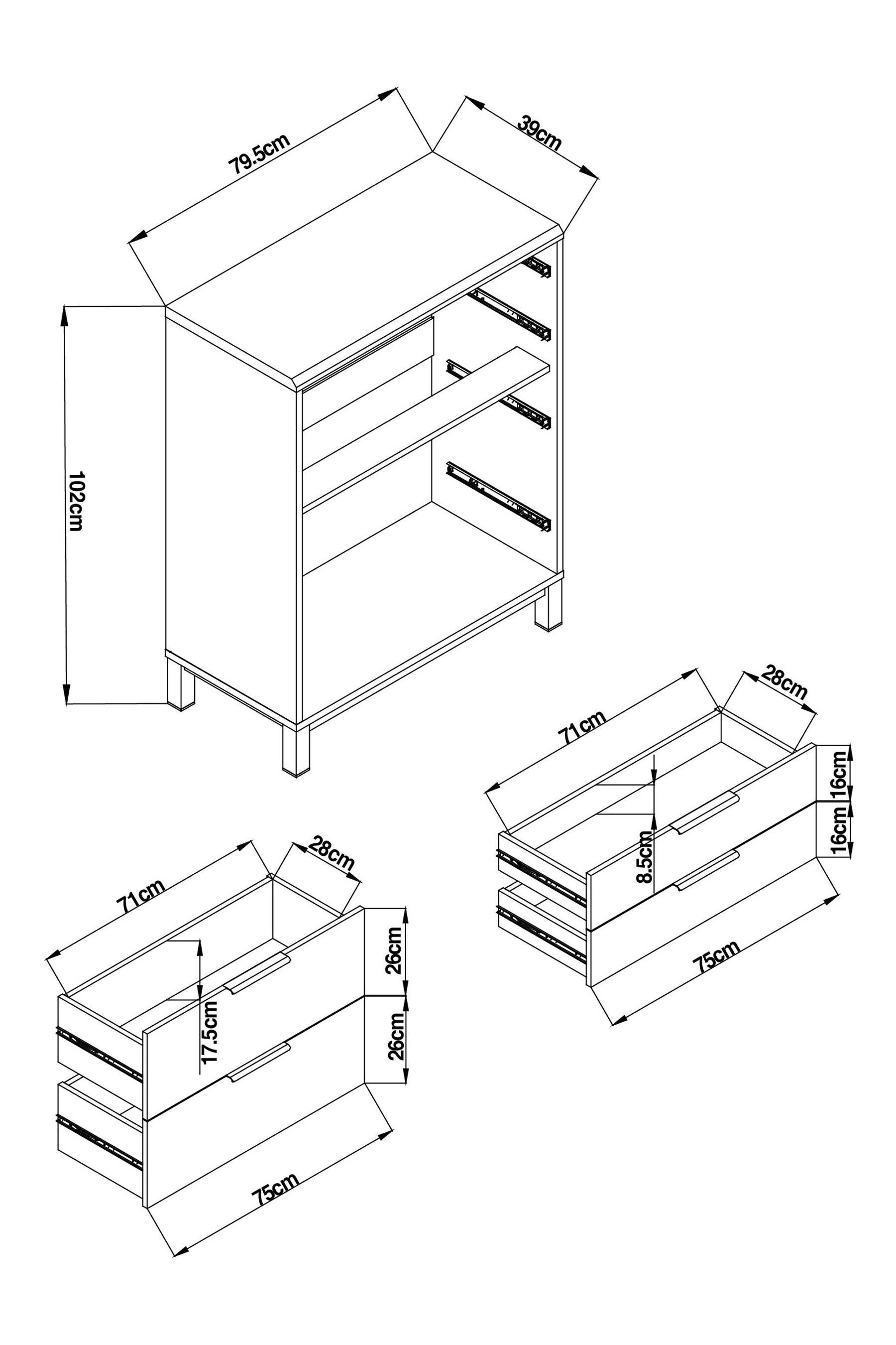 Buy Dark Bronx Oak Effect 4 Drawer Chest of Drawers from the Next UK ...