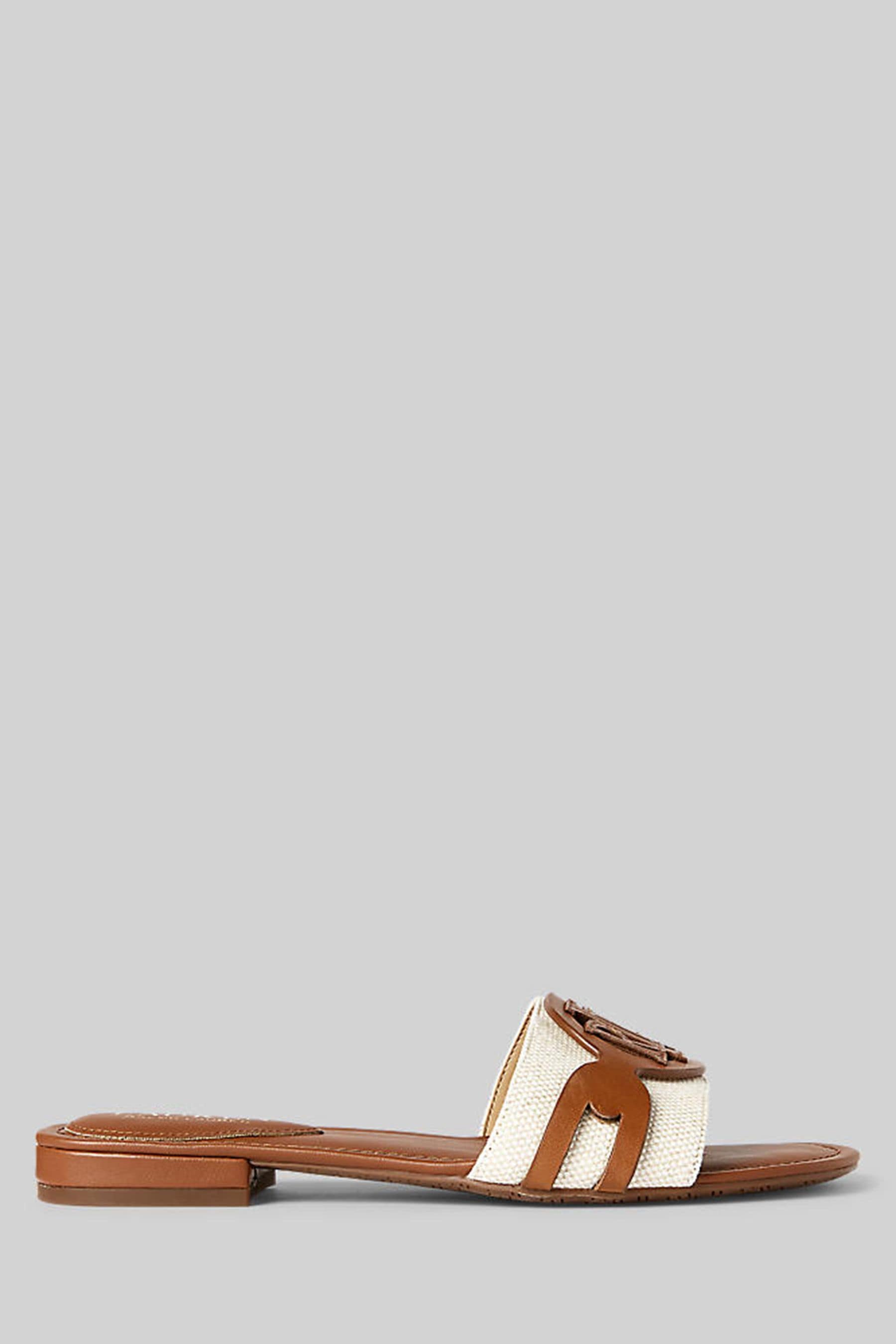 Buy Lauren Ralph Lauren Alegra Canvas Leather Sliders from the Next UK ...