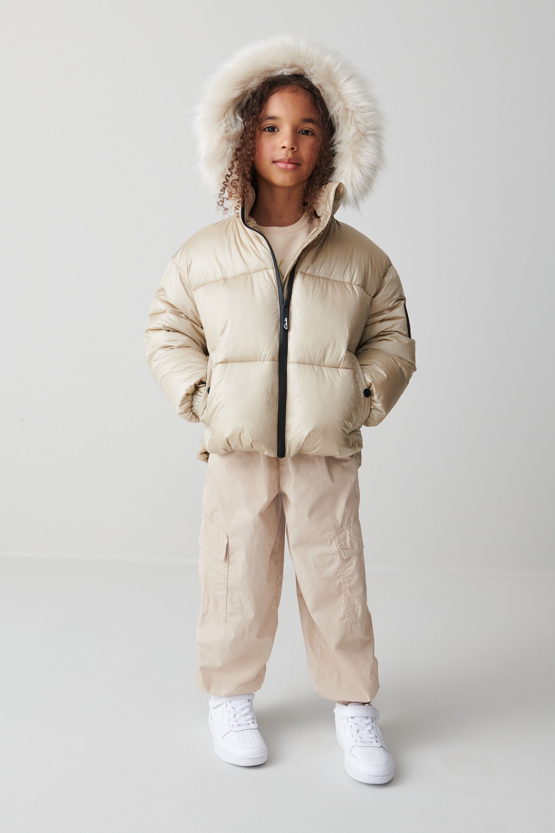 Buy Clarks Pink Girls Short Padded Hooded Coat from the Next UK online shop