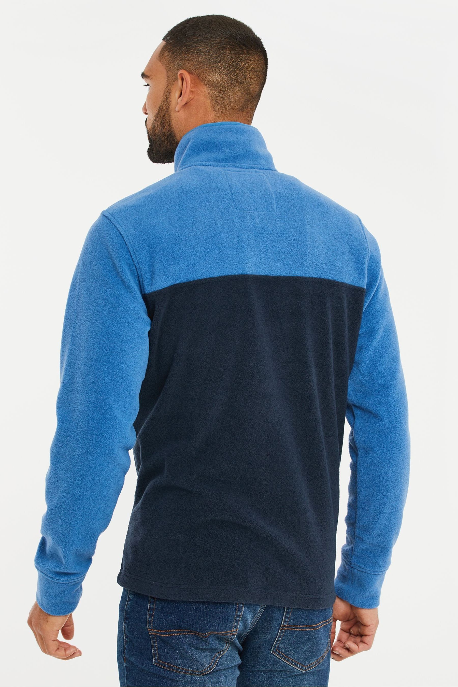 Buy Threadbare Blue Two Tone 1/4 Zip Fleece Jumper from the Next UK ...
