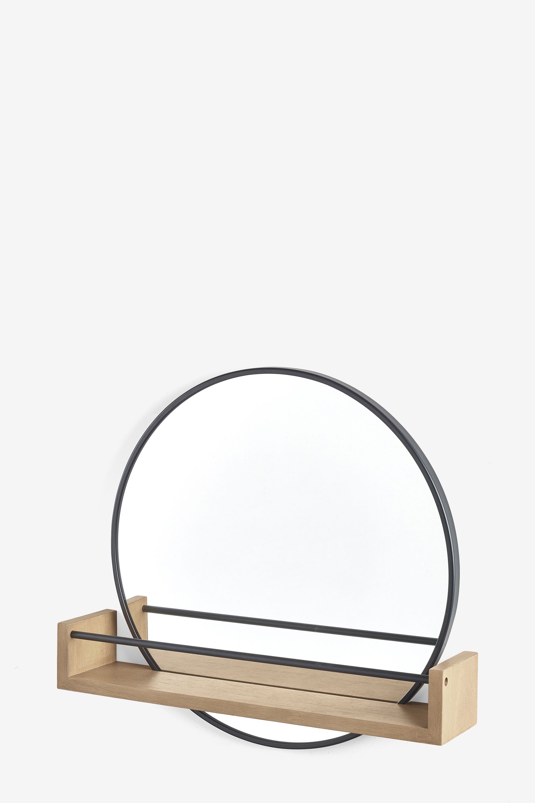 Buy Natural Bronx Shelf Storage Round Wall Mirror from Next Ireland