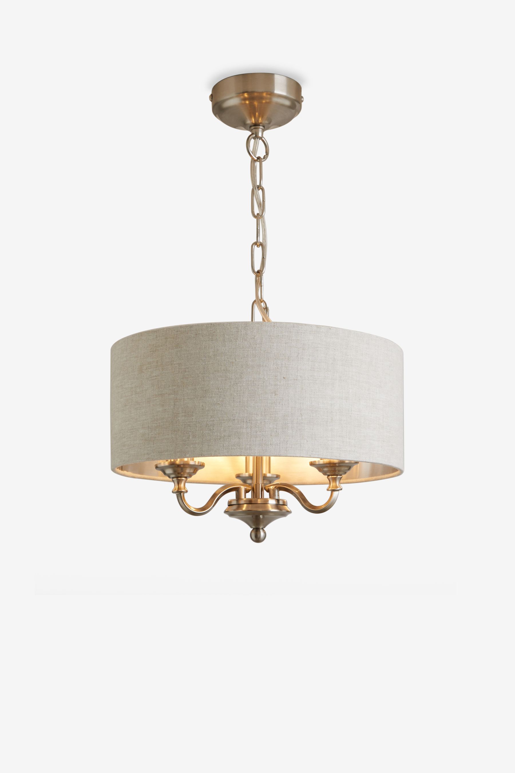 Buy Brushed Chrome Burford 3 Light Compact Chandelier Ceiling Light ...