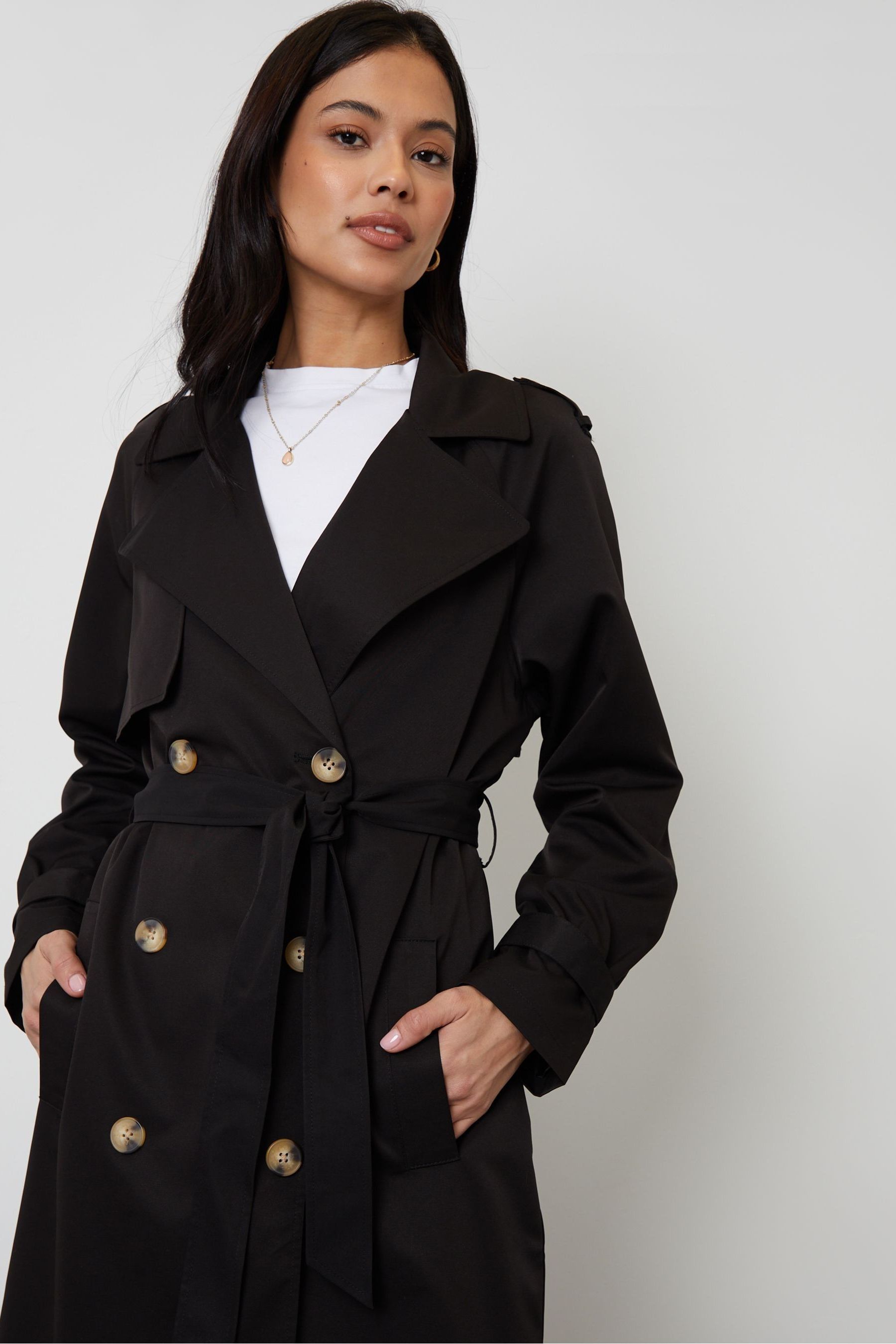 Buy Threadbare Black Raglan Trench Coat from the Next UK online shop