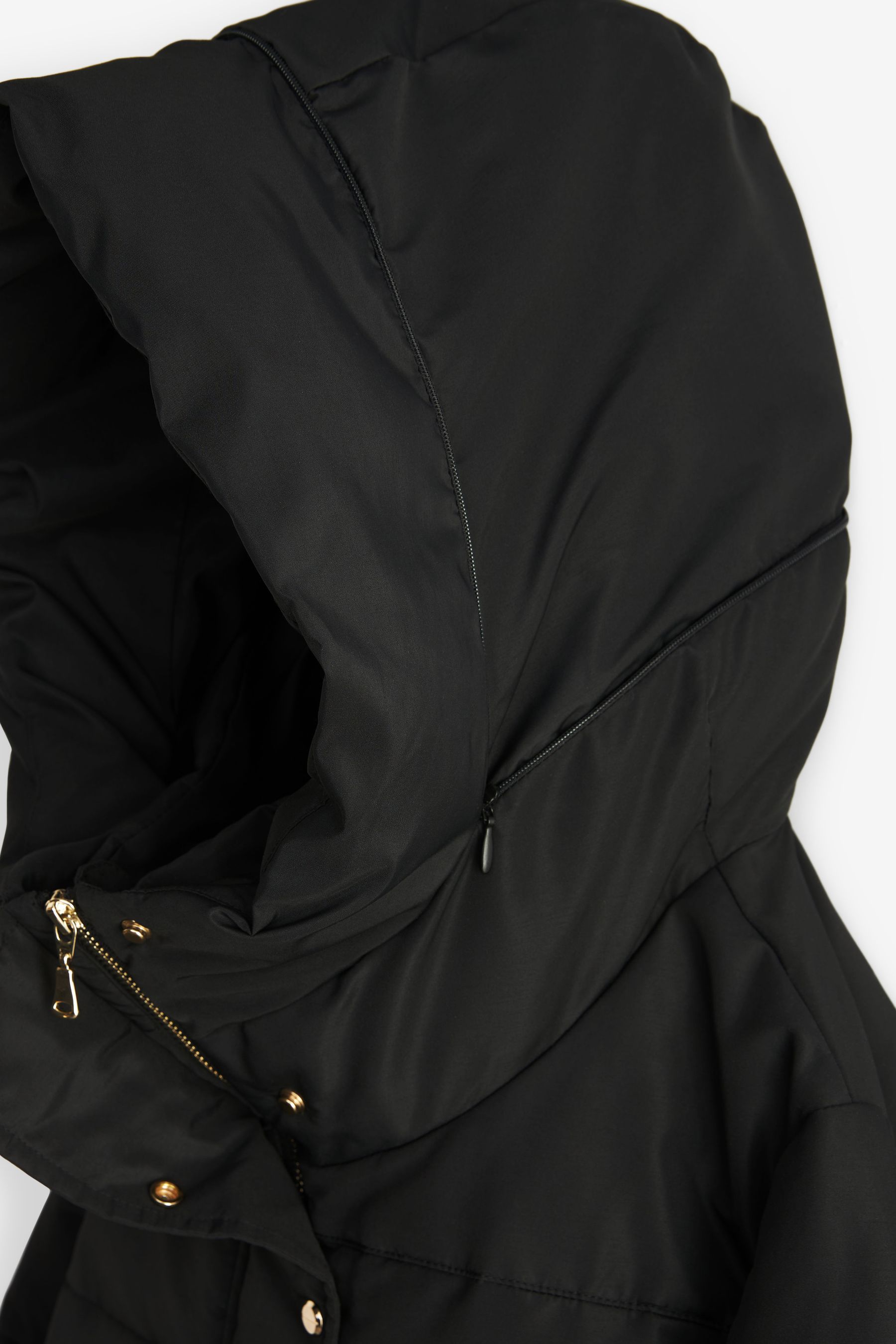 Buy Black Shower Resistant Hooded Padded Coat from Next Ireland
