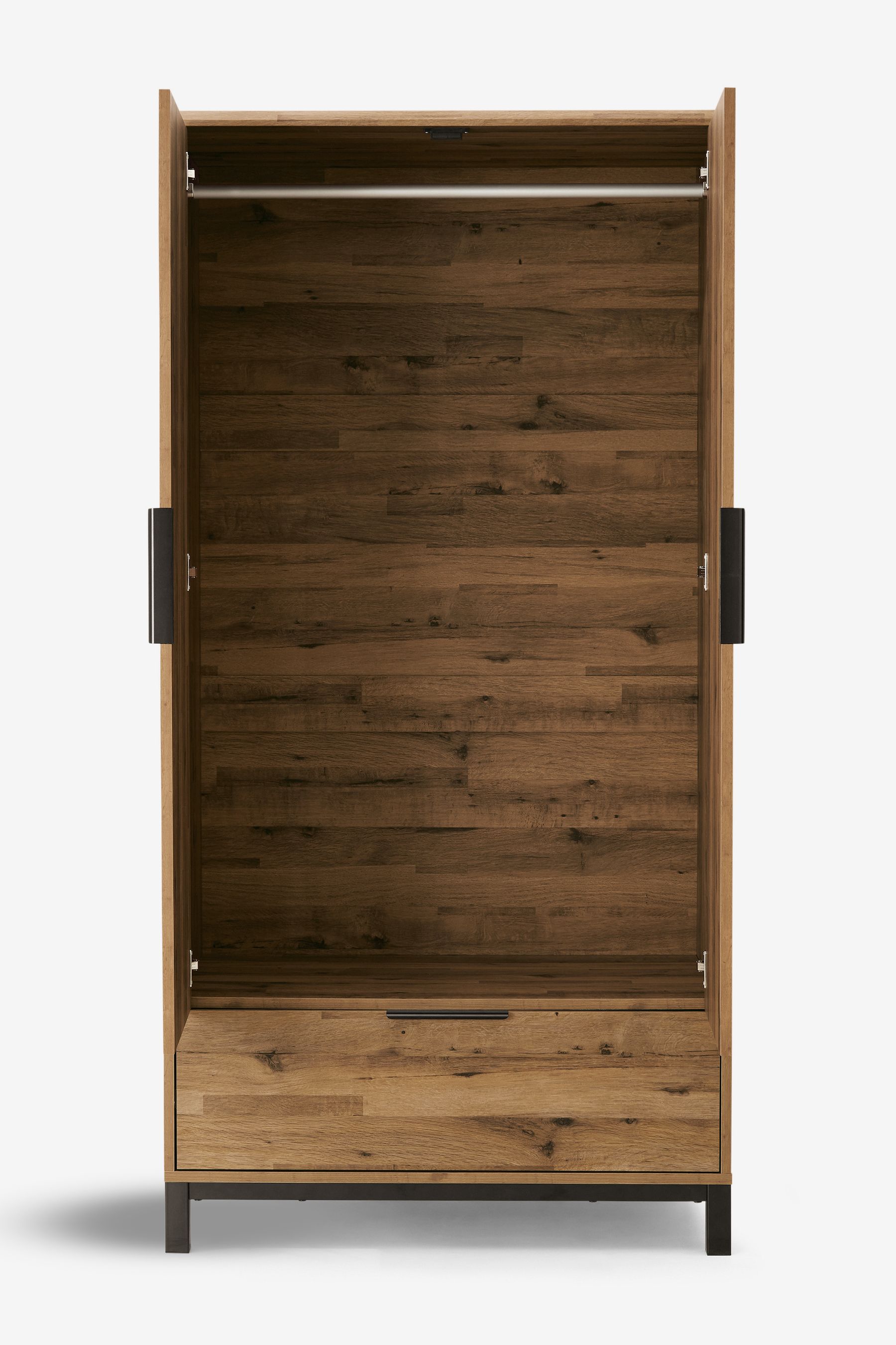 Buy Dark Bronx Oak Effect Double, 1 Drawer Wardrobe from the Next UK ...