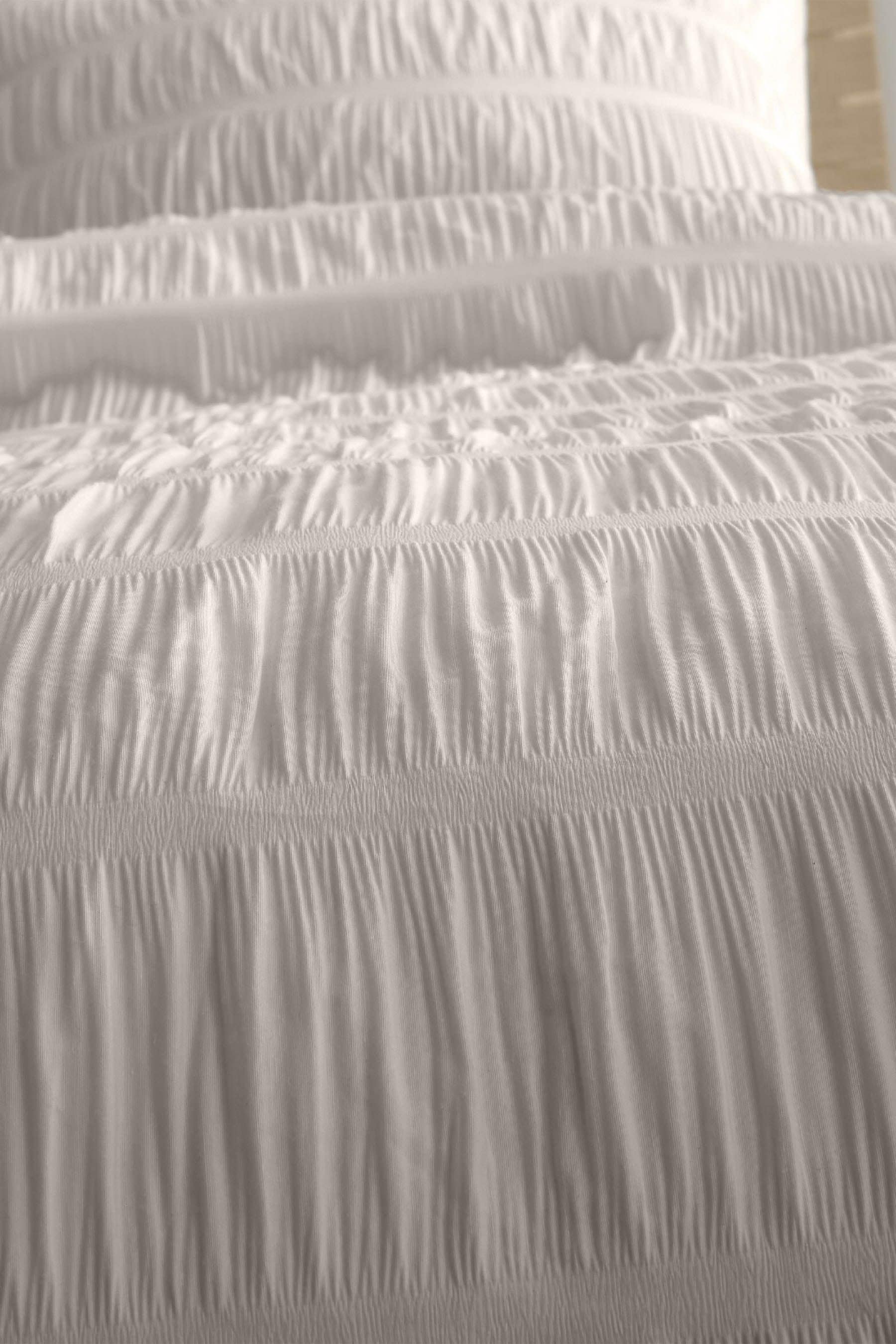 Buy Catherine Lansfield Natural Seersucker Easy Care Duvet Cover Set ...