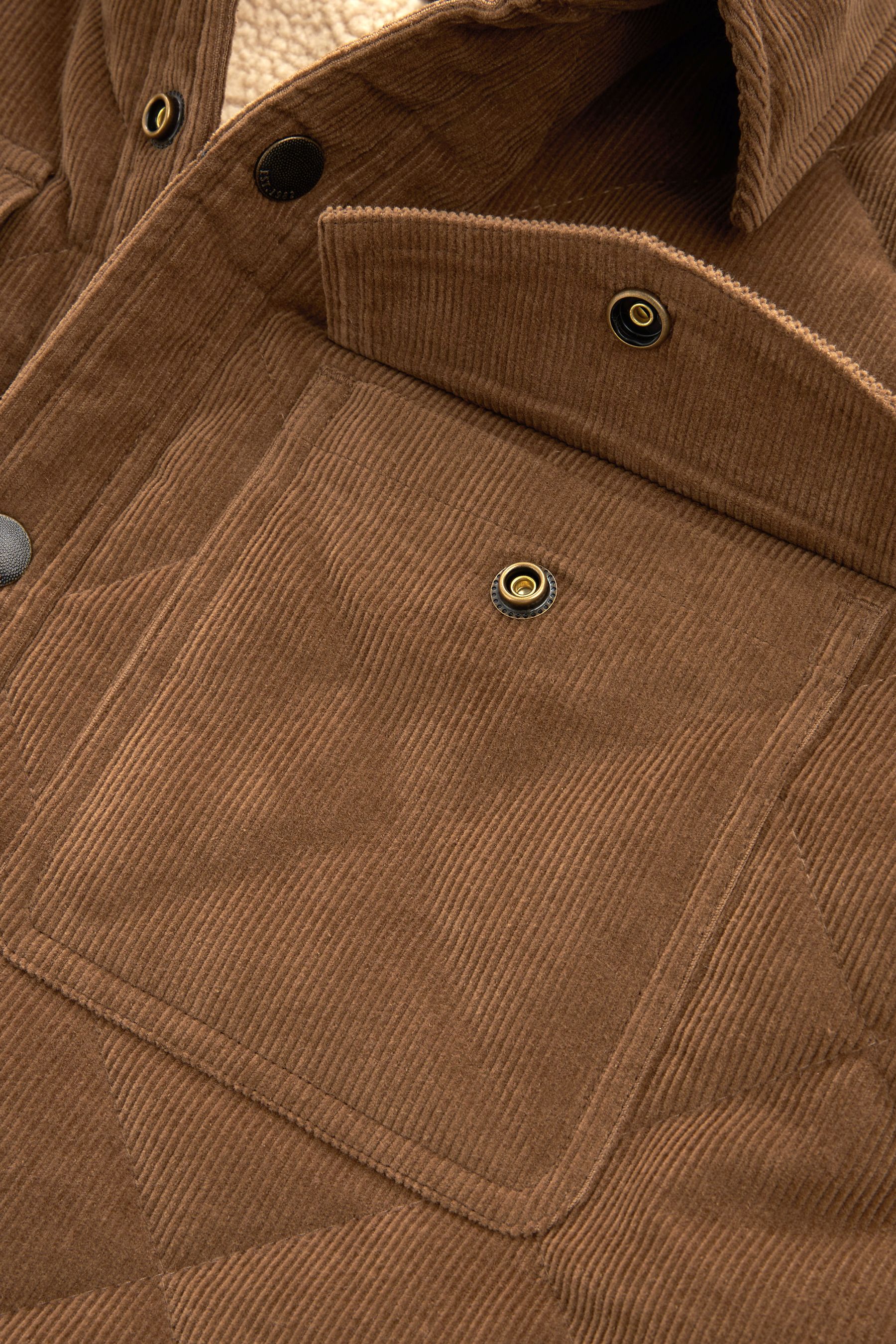 Buy Borg Lined Diamond Quilt Cord Collared Shacket from Next Ireland