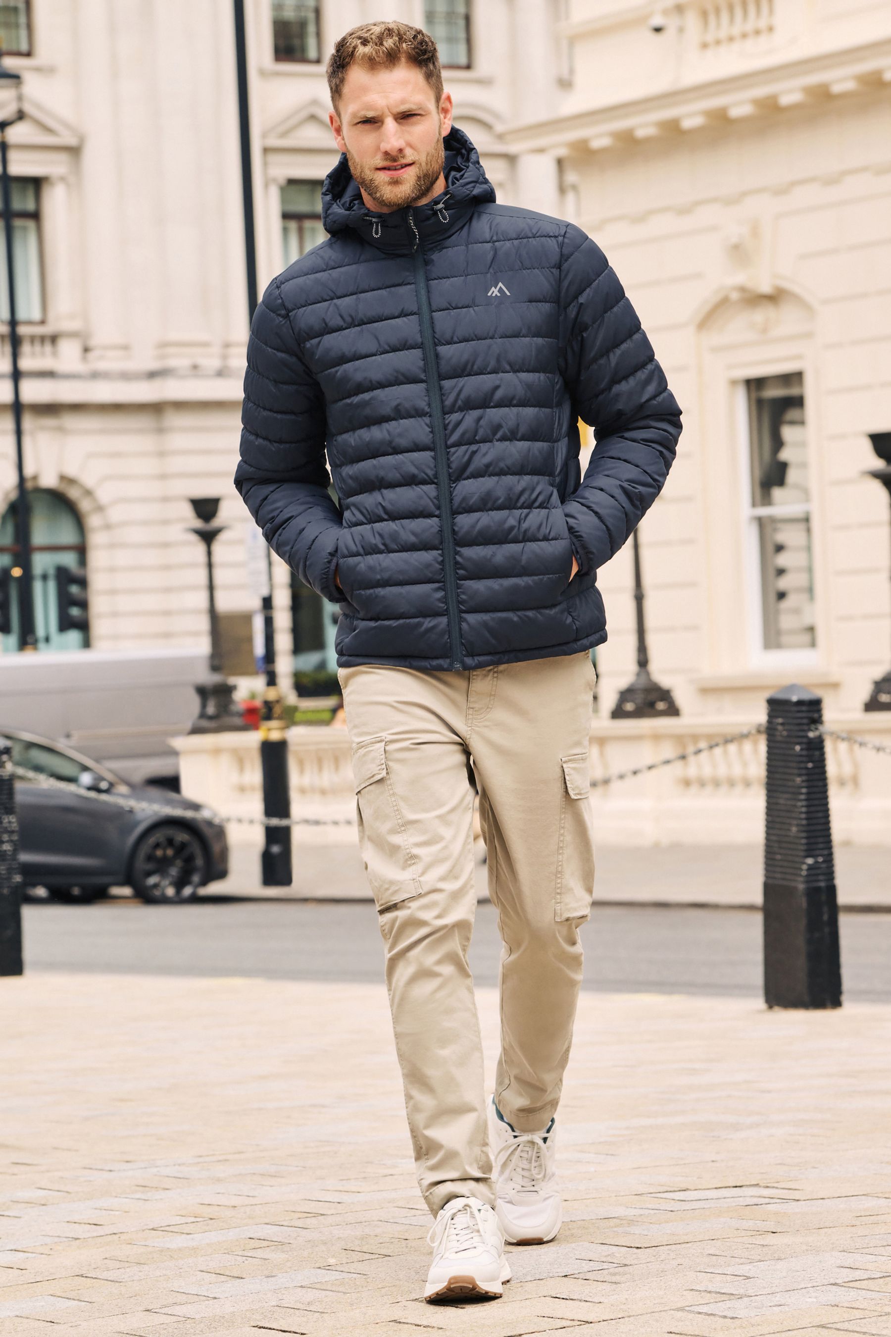 Buy Navy Blue Shower Resistant Lightweight Puffer Jacket from Next Qatar