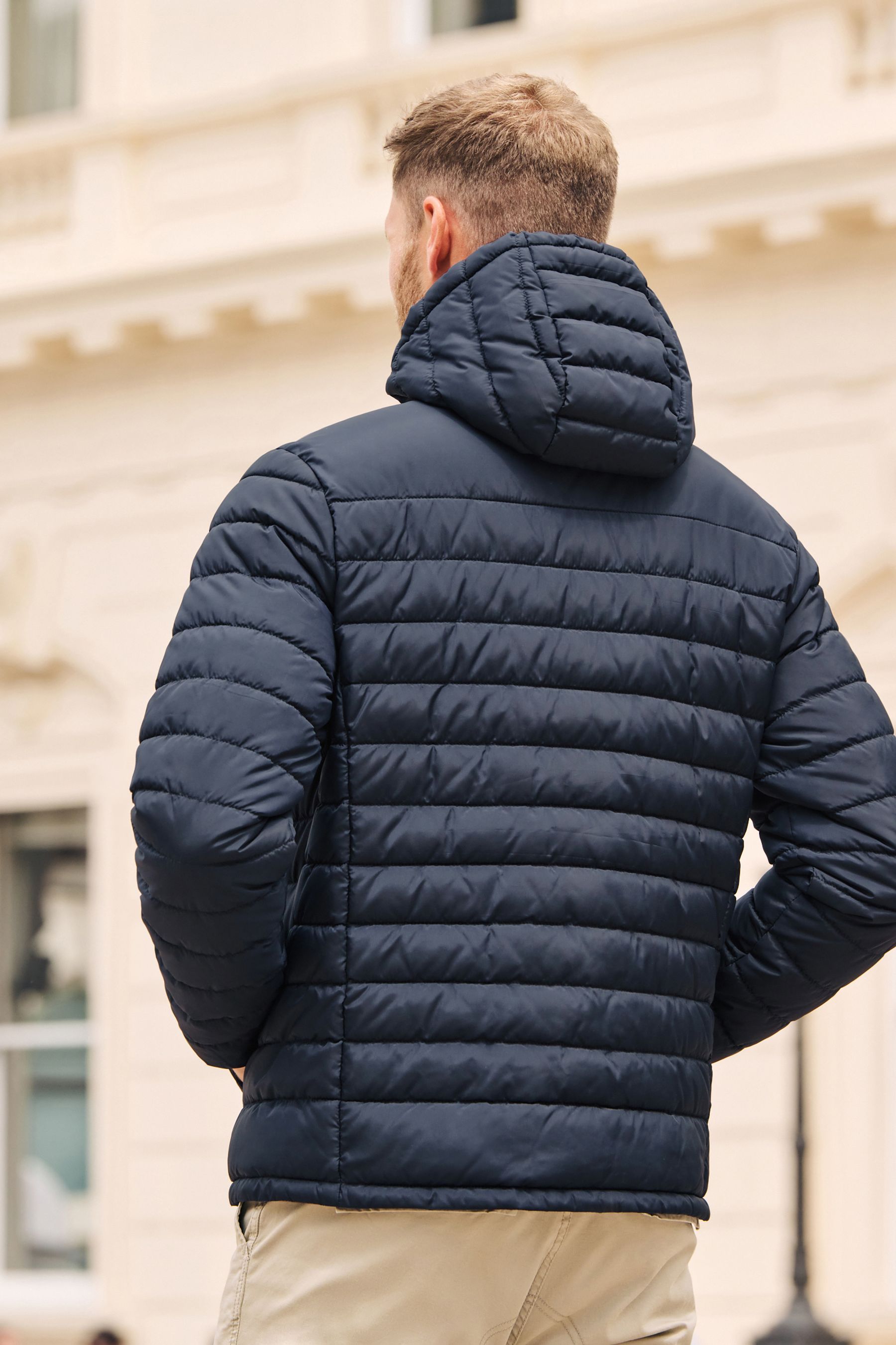 Buy Navy Blue Shower Resistant Lightweight Puffer Jacket from Next Qatar