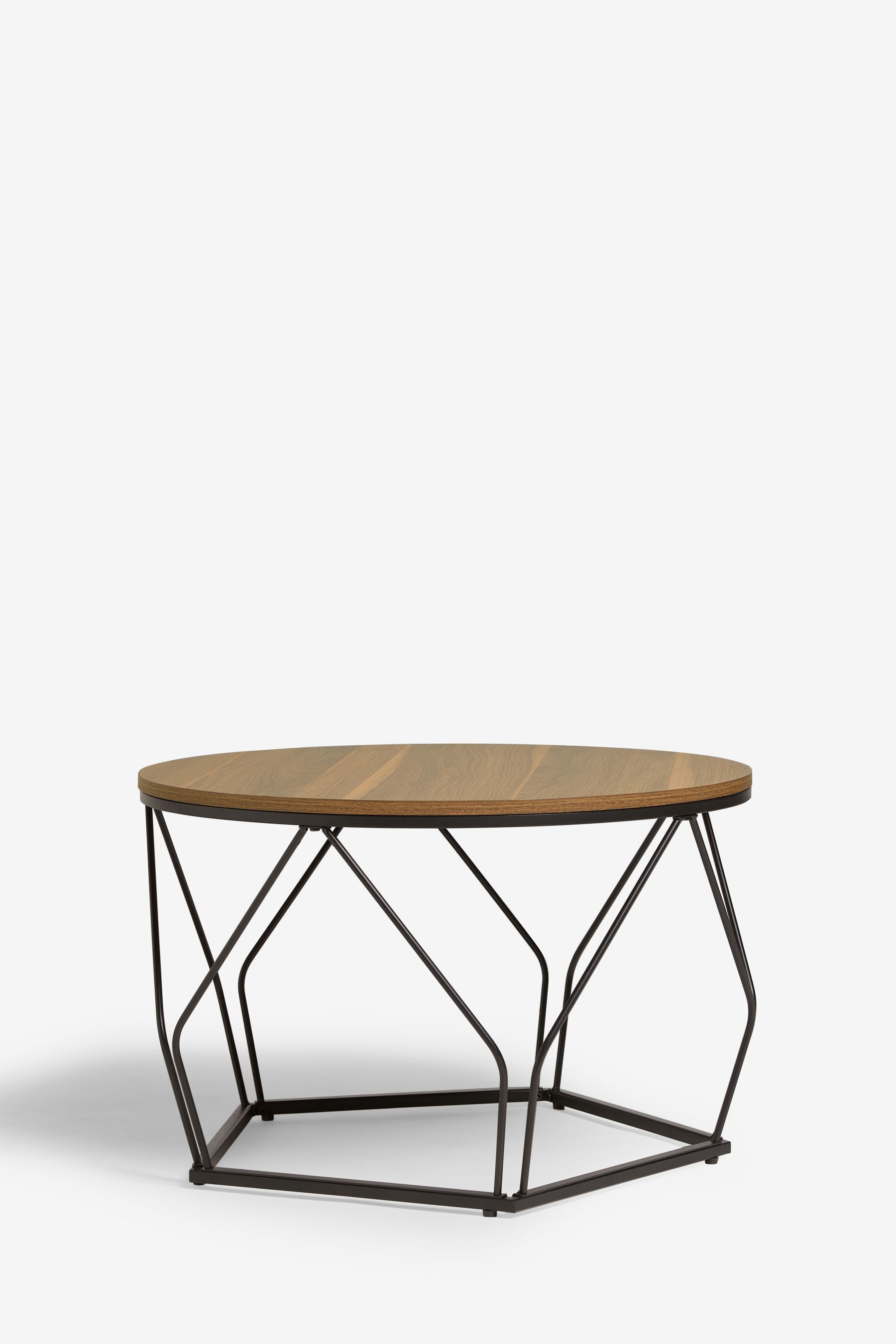 Buy Dark Pyramid Oak Effect Round Coffee Table from the Next UK online shop