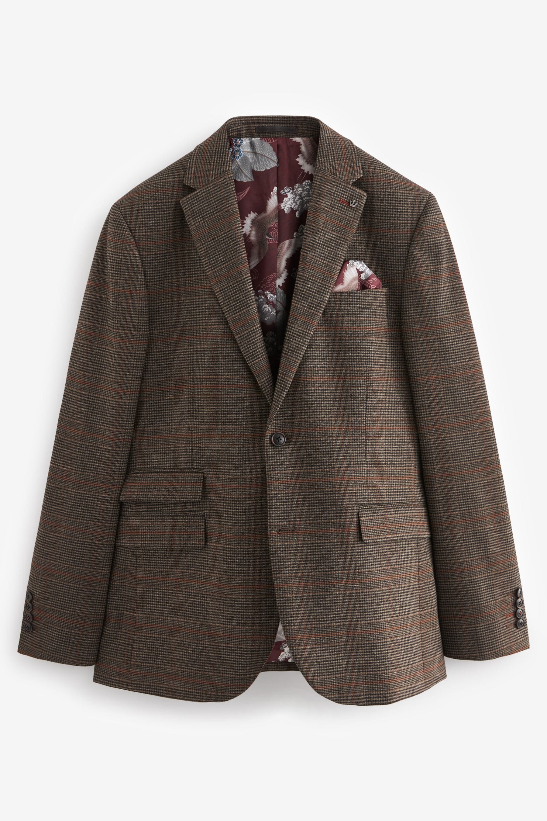 Buy Brown Slim Check Suit: Jacket from Next United Arab Emirates